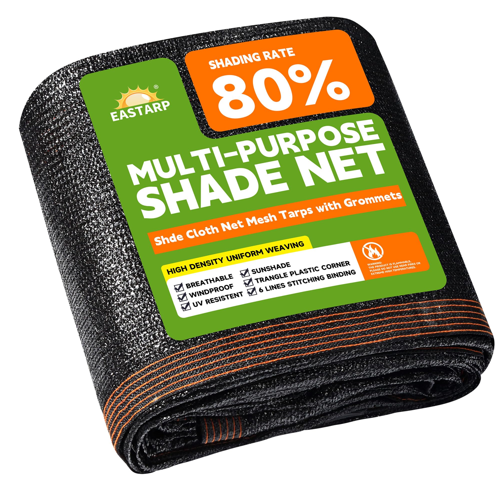Snapklik.com : EASTARP 80% Shading Rate 8x10 Black Shade Cloth,UV ...
