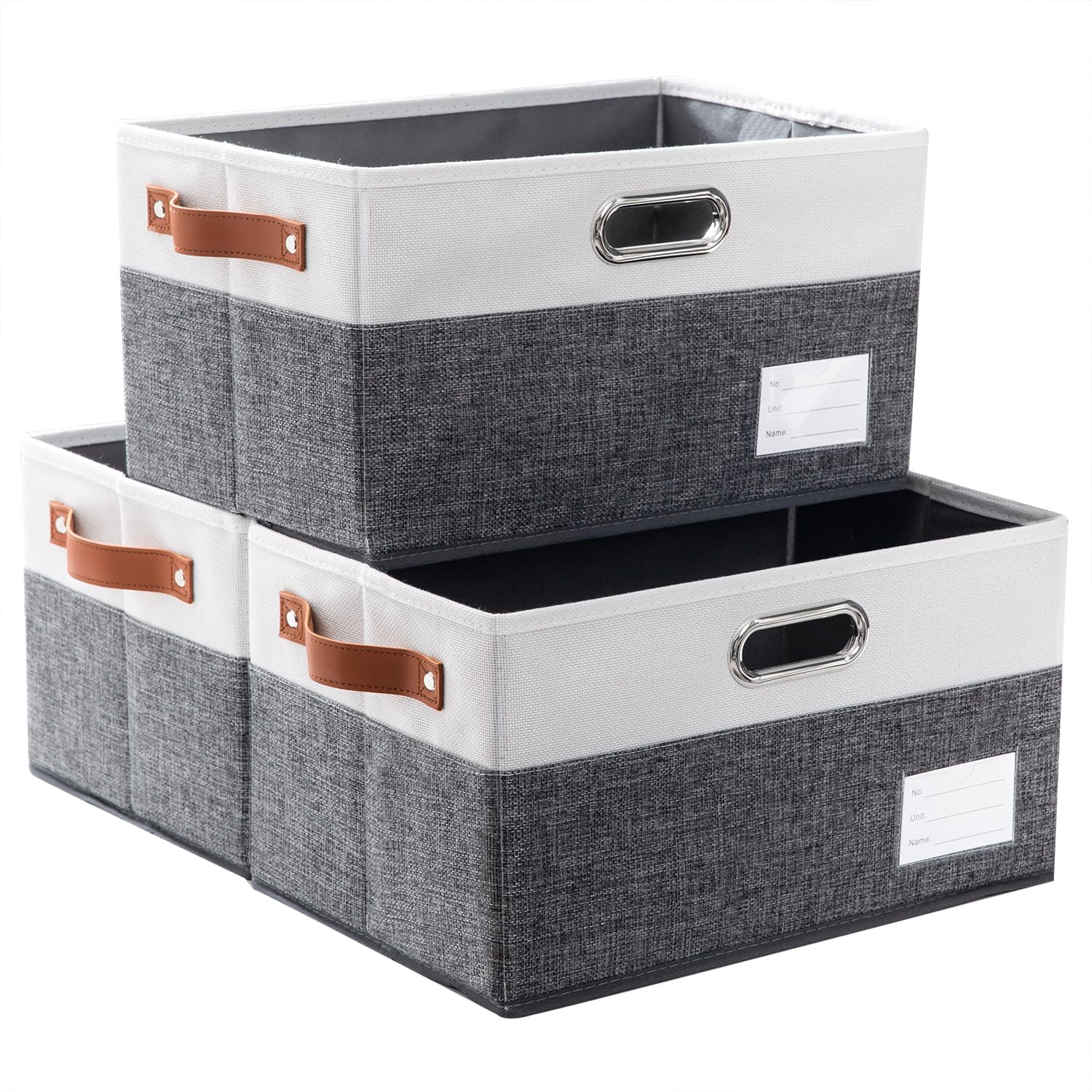 Amazon.com - PRANDOM Foldable Storage Bins with Handles [3-Pack] Fabric ...