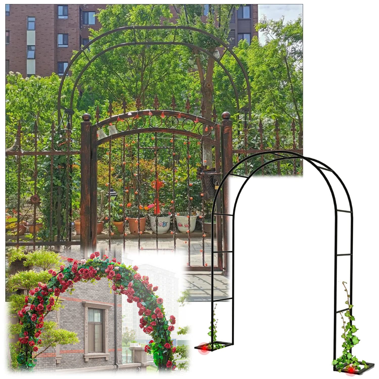 Buy YUYTIN Metal Garden Arch,Rose Decoration Arch Metal Garden Wedding ...