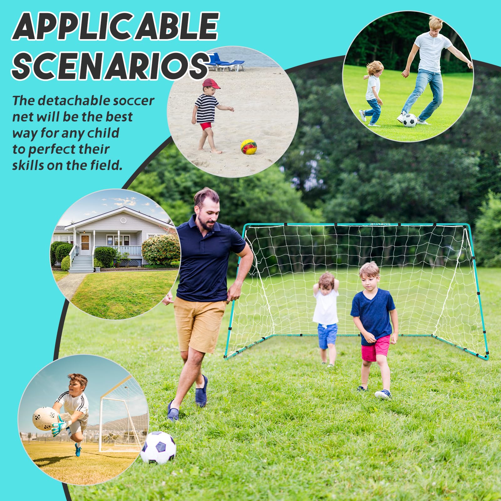 Snapklik.com : RUNBOW 6x4FT Portable Kids Soccer Goal For Backyard ...