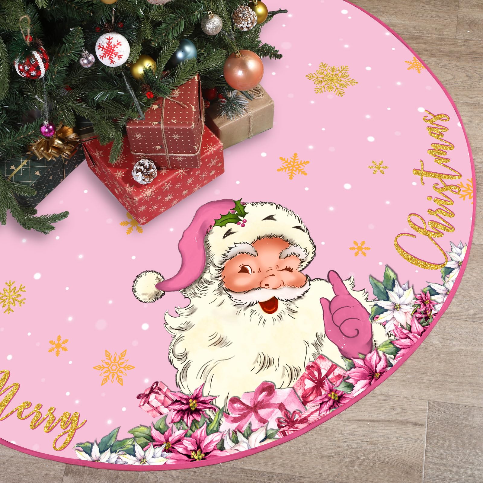 Amazon.com: Maasechs 48 Inch Christmas Tree Skirt Xmas Tree Mat Double ...