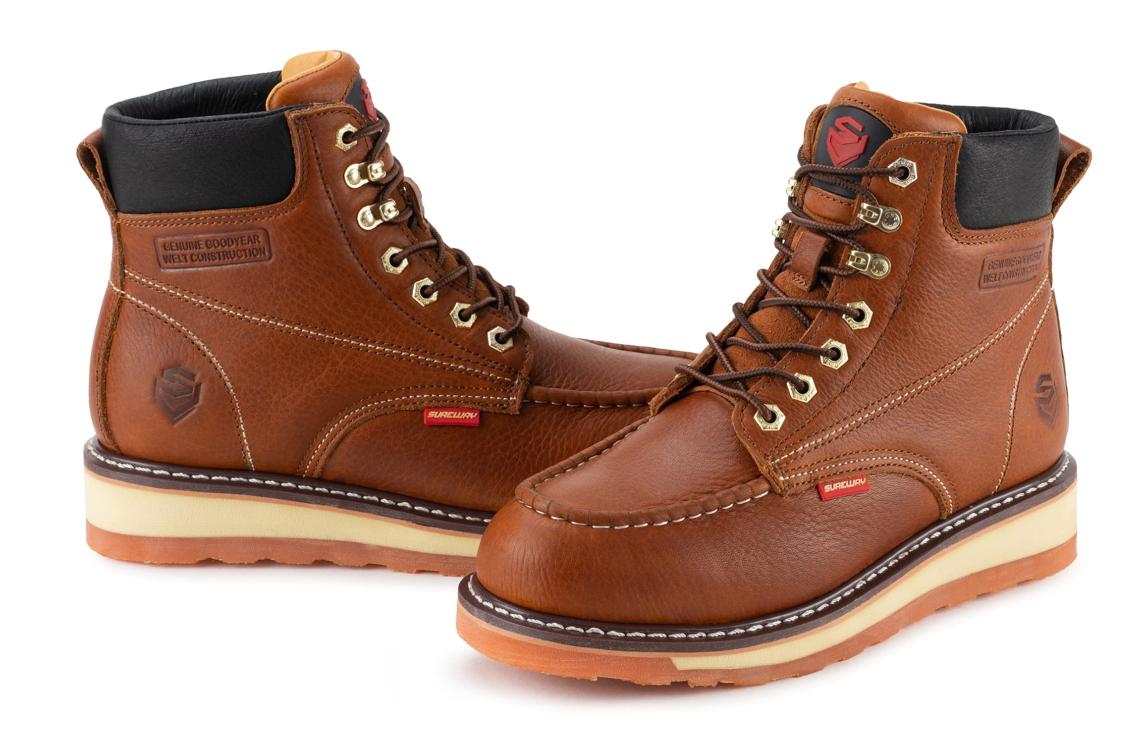 SUREWAY Men's Heavy Duty Soft/Comp/Steel Toe Work Boots/Shoes for Men ...