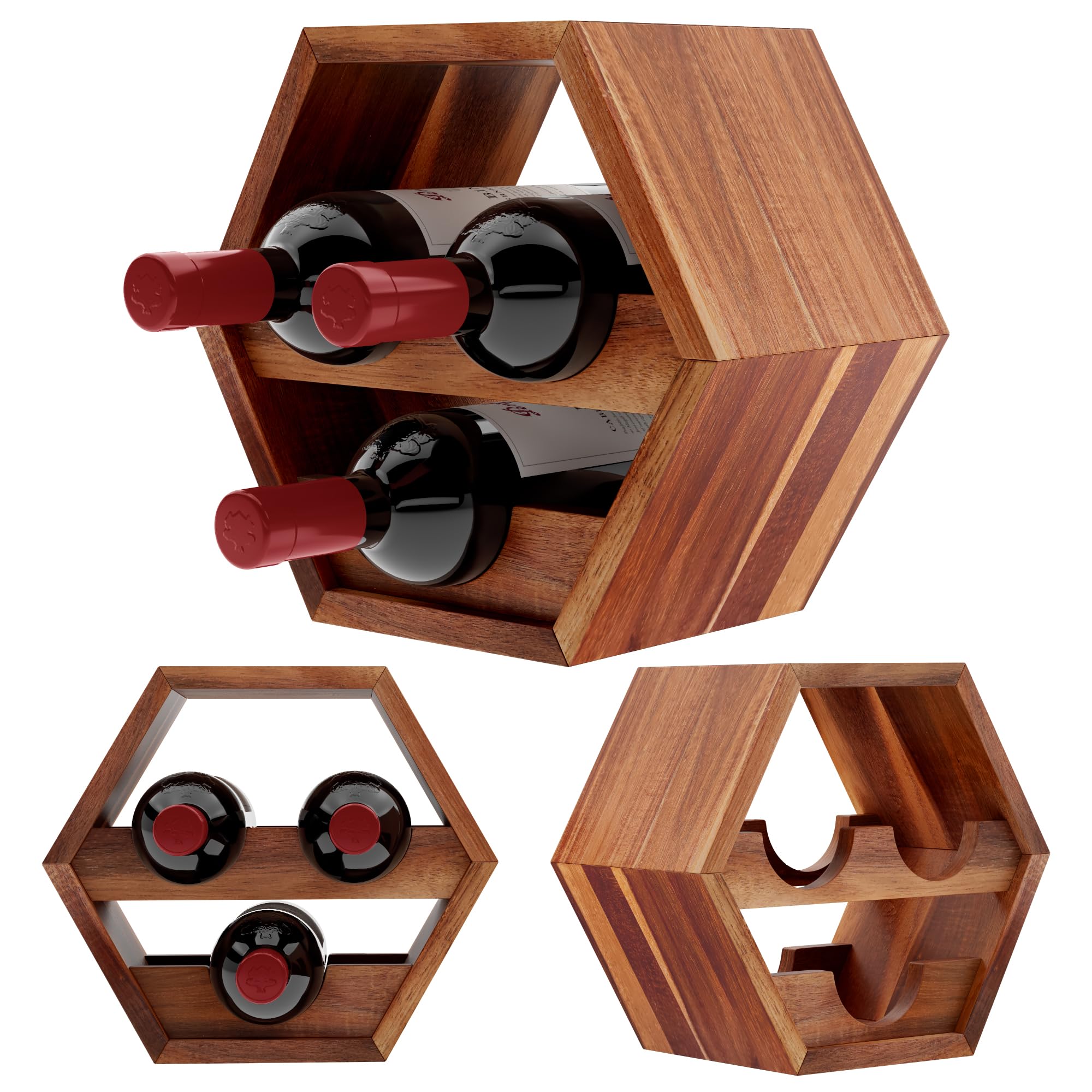 Amazon.com: Visurta Wood Wine Rack - Modular 2-Way Design Wine Holder ...