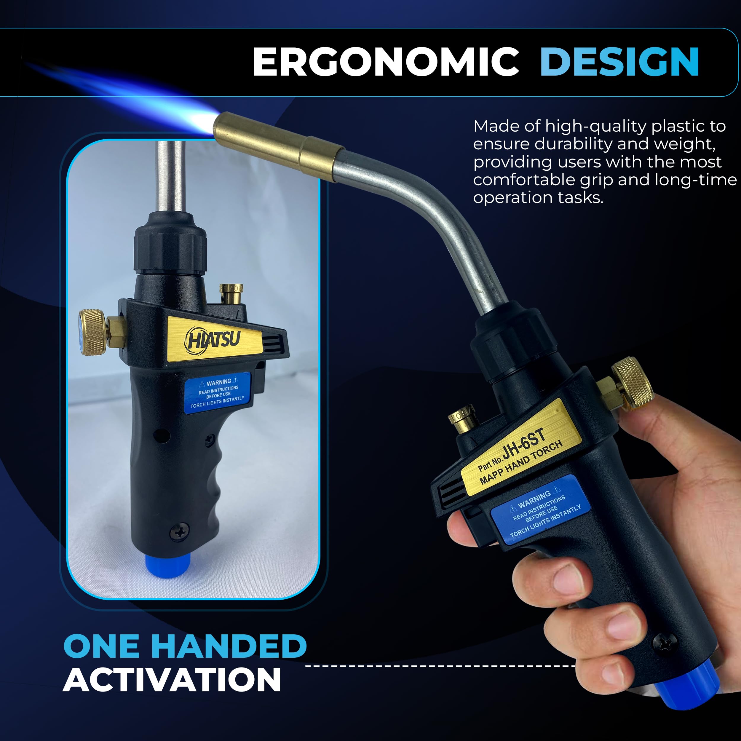 Snapklik.com : HIATSU Trigger Start Propane Torch Head - Portable MAPP ...