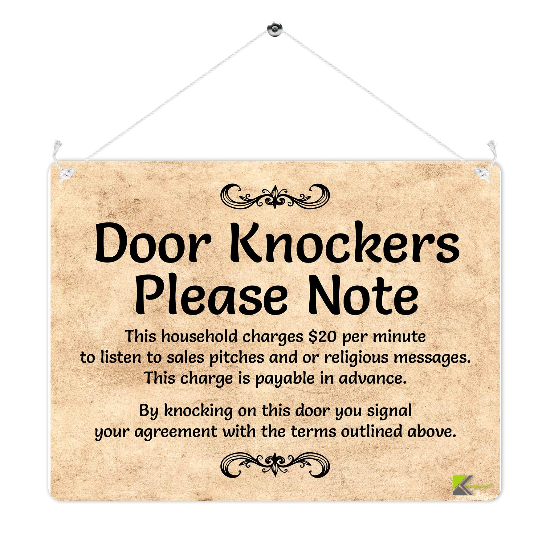 Kruzroyal MP371 Funny sign for Door knockers Funny Novelty Retro ...