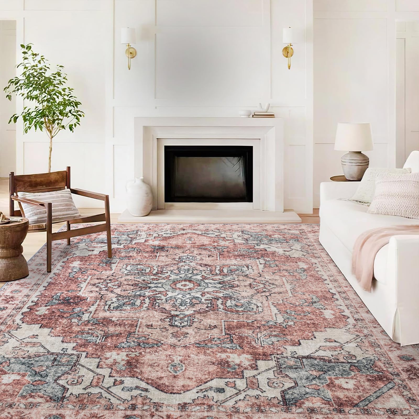 LIANLAM Washable Rug 8x10 Area Rugs for Living Room - Stain Resistant ...