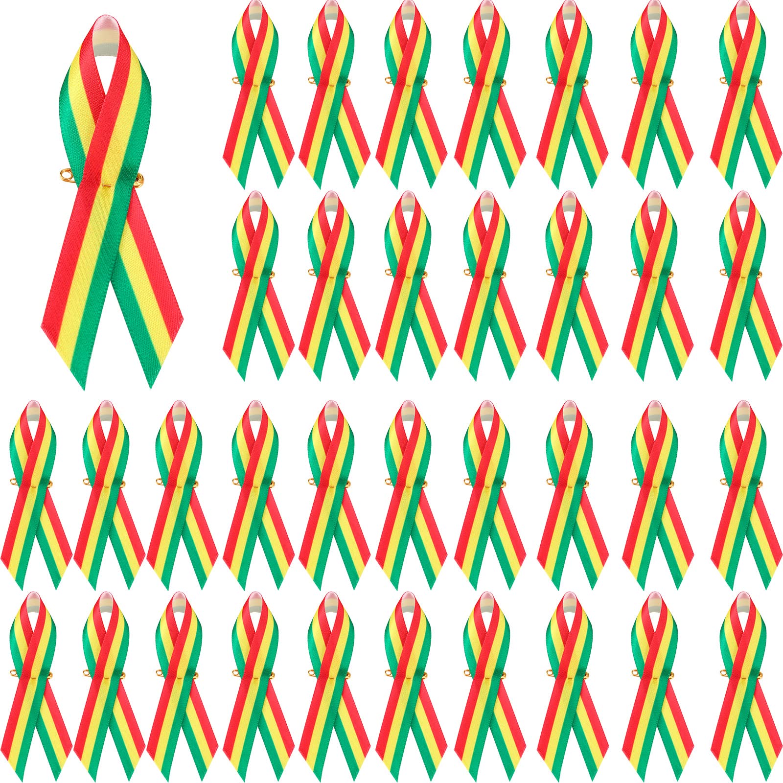 Amazon.com: Unittype 200 Pieces Black History Month Ribbon Pins ...