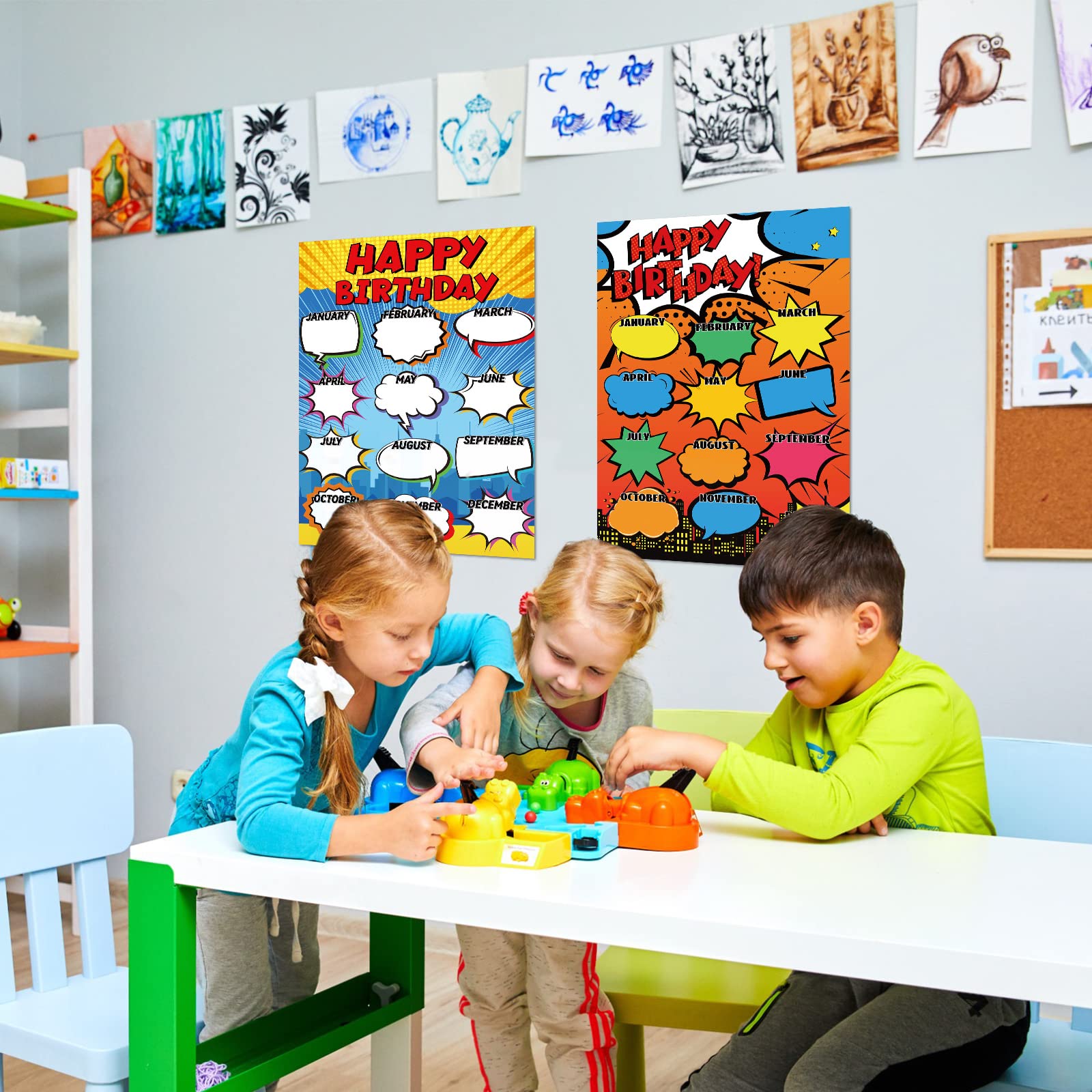 Snapklik.com : Estune 2 Pcs Happy Birthday Chart For Classroom Birthday ...