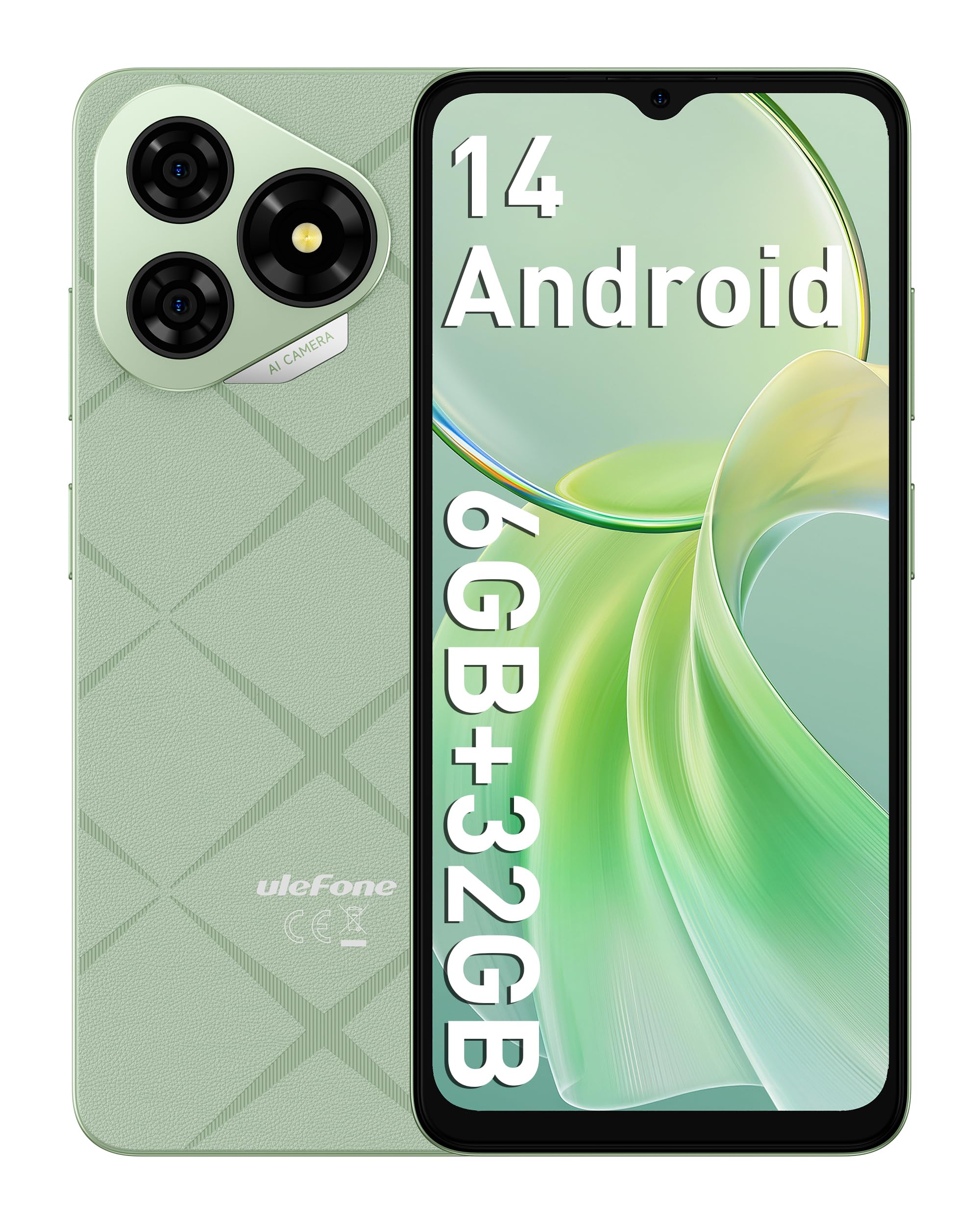 Ulefone Note 19 Phone Unlocked, 6.56 inch HD+ Display, Android 14 Go ...