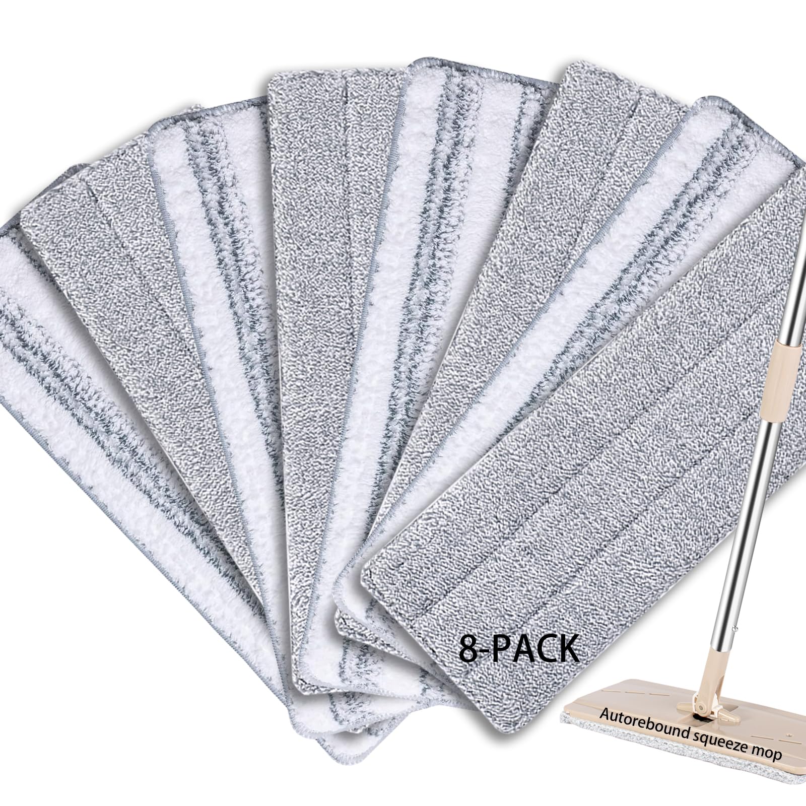Amazon.com: Bycarm Microfiber Flat Mop Pads/Head(8 Pack Refill, 13"X 4. ...
