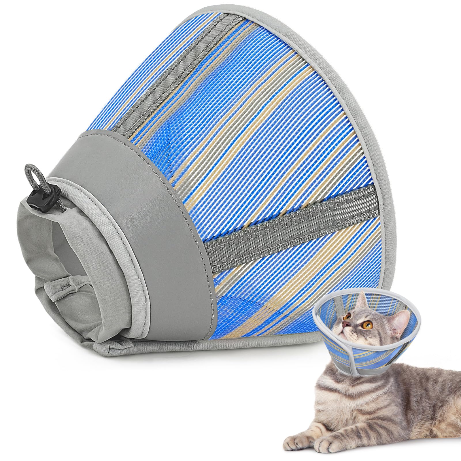 Amazon.com : Supet Cat Cone Collar Soft, Air Mesh Cat Recovery Cone ...
