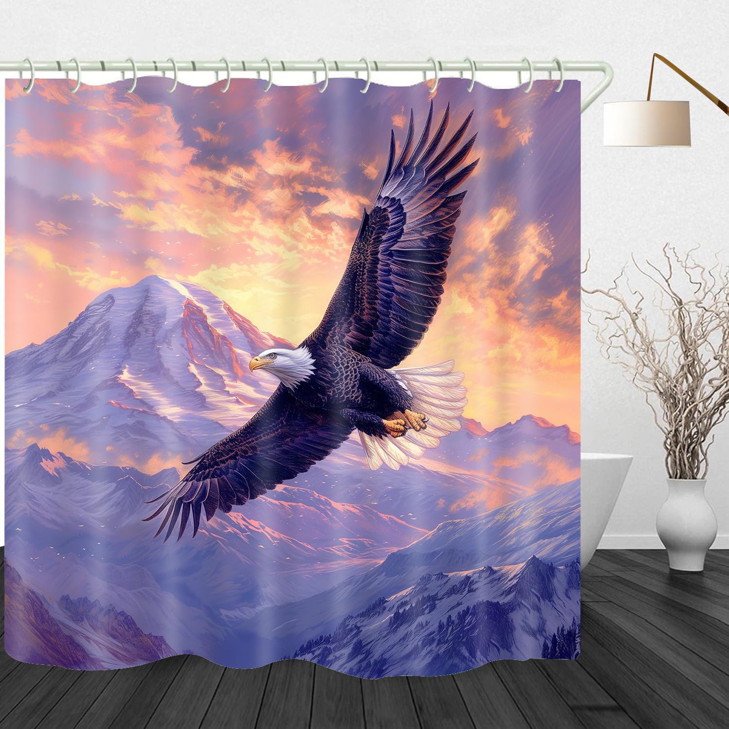 Amazon.com: VANZEV Bald Eagle Shower Curtain for Adults Kids, Birds ...