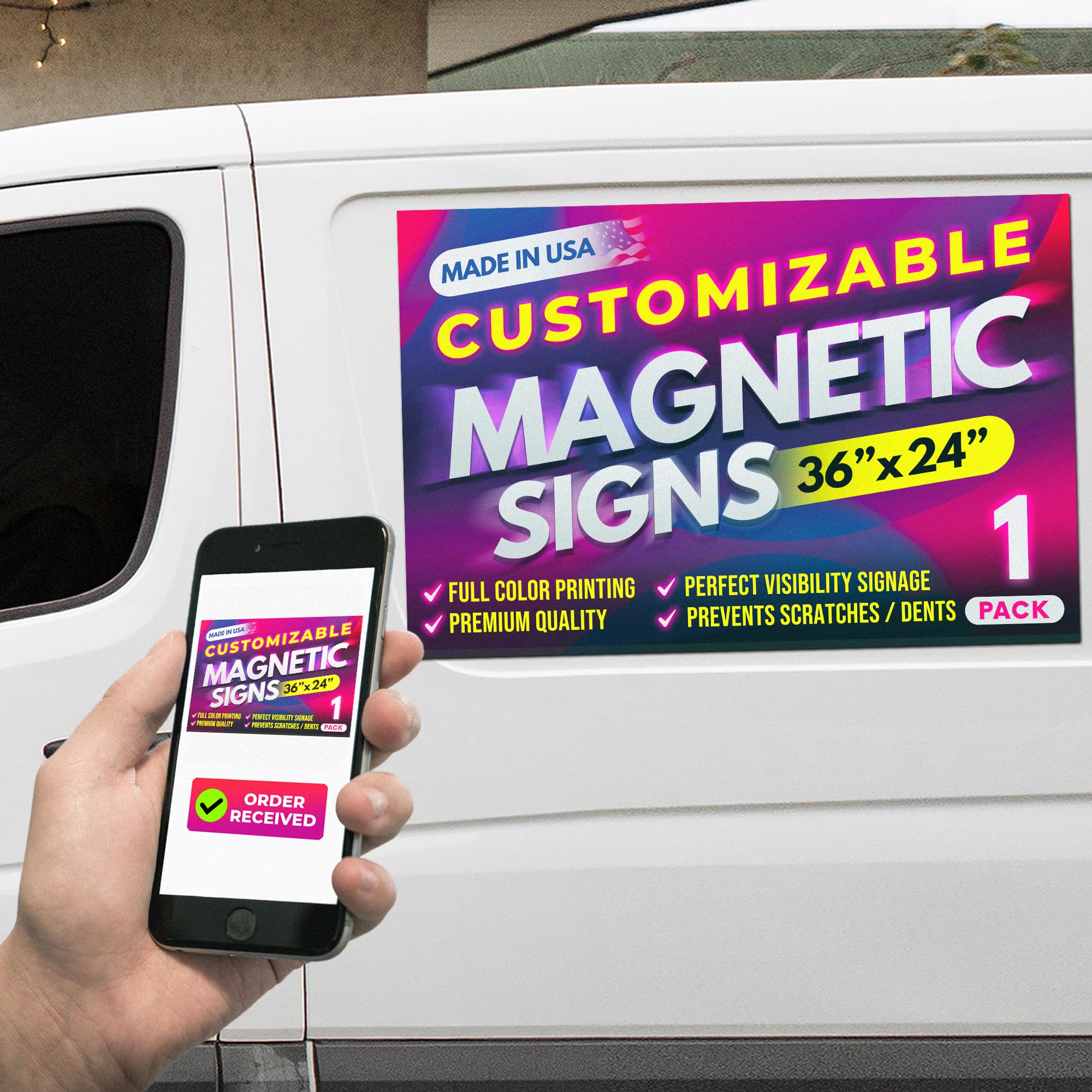 Amazon.com: 1-Pack, 24"x36" Custom Magnet Signs in Full Color for ...