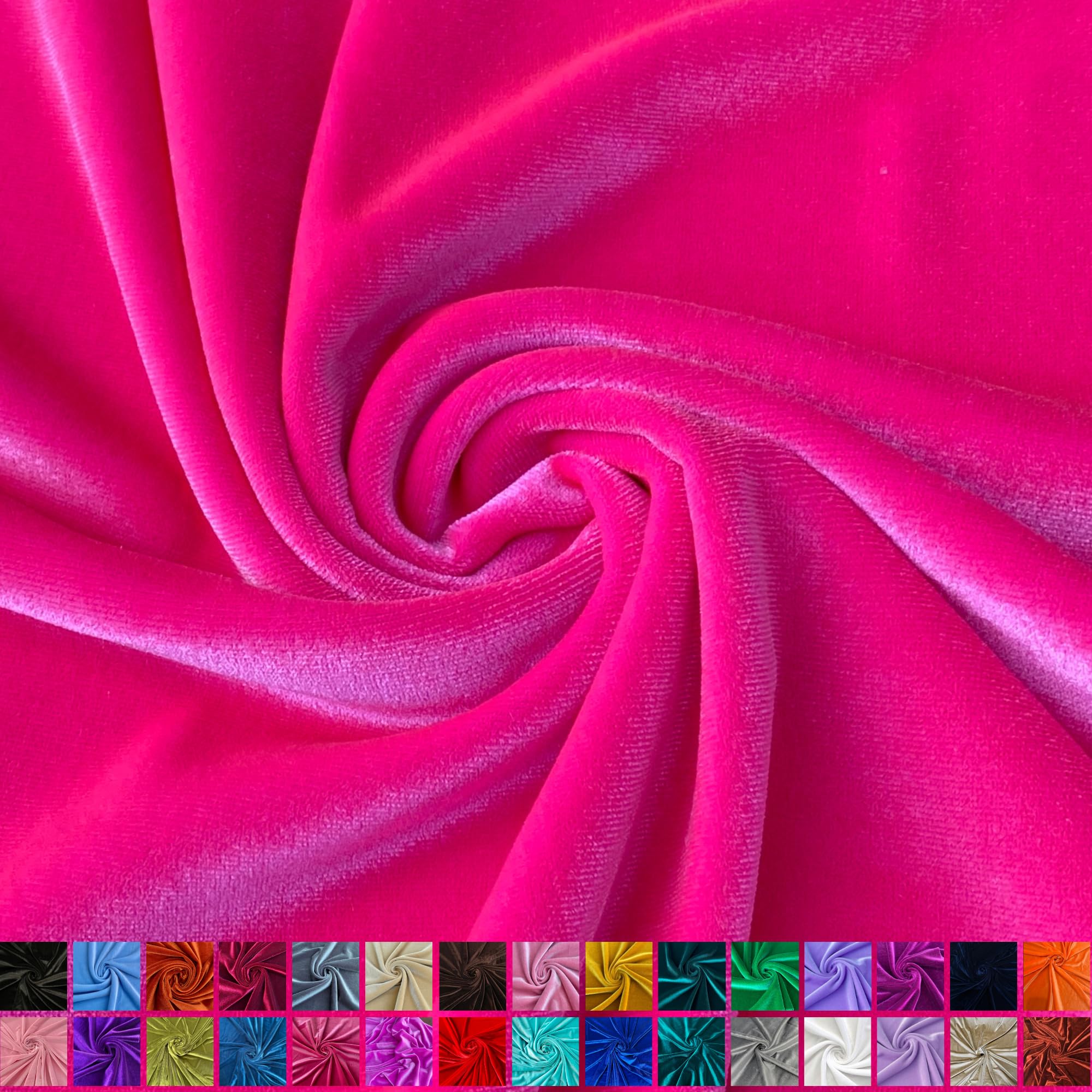 Amazon.com: Premium Stretch Neon Pink Velvet Fabric by The Yard ...