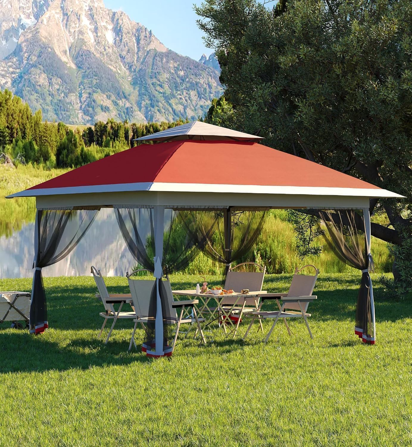 Amazon.com : Gazebo Canopy Tent Easy Up Outdoor Waterproof Upgrade ...