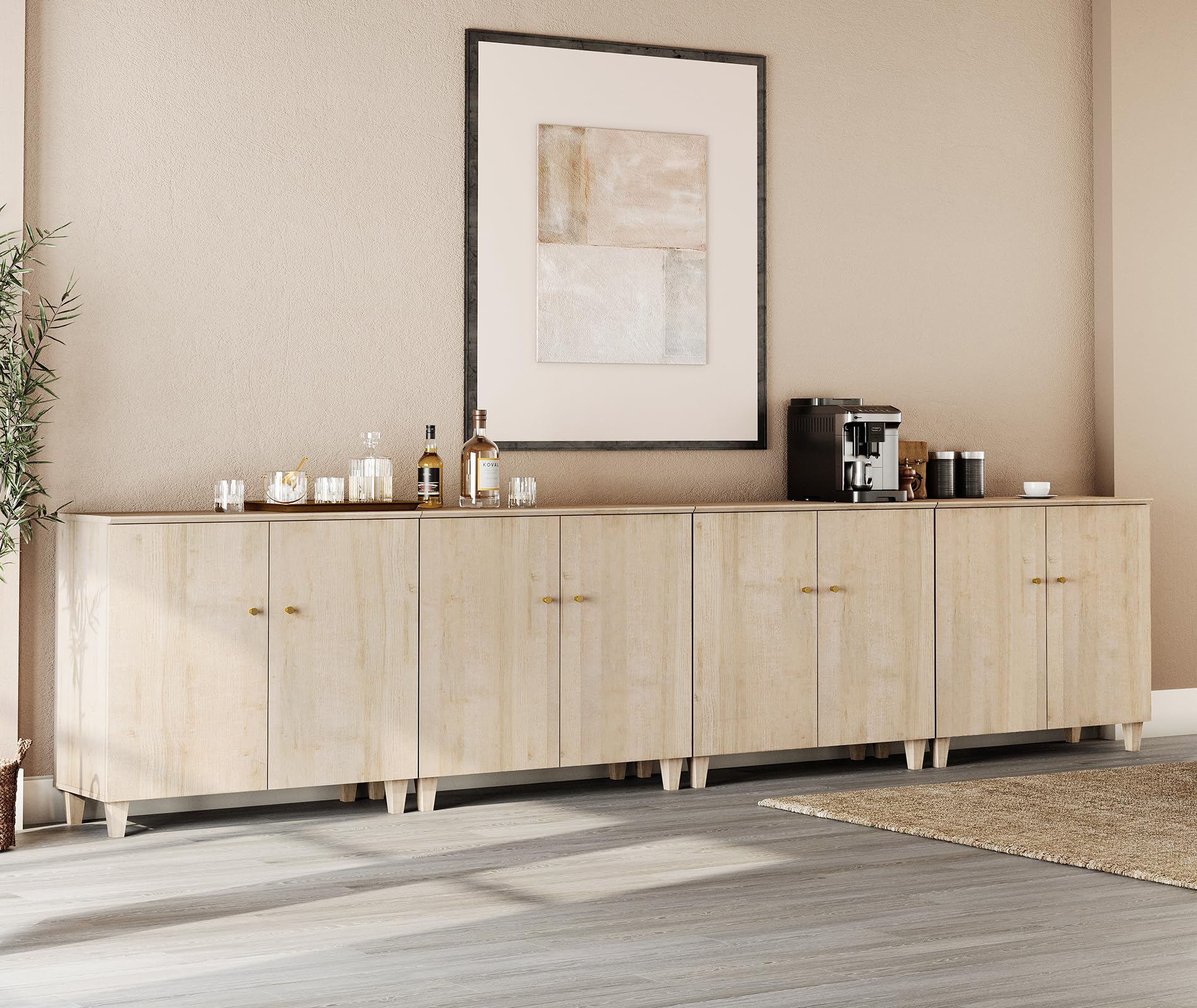 Amazon.com - WAMPAT Sideboards Buffet Cabinets, 141.6" Extra Wide Wood ...