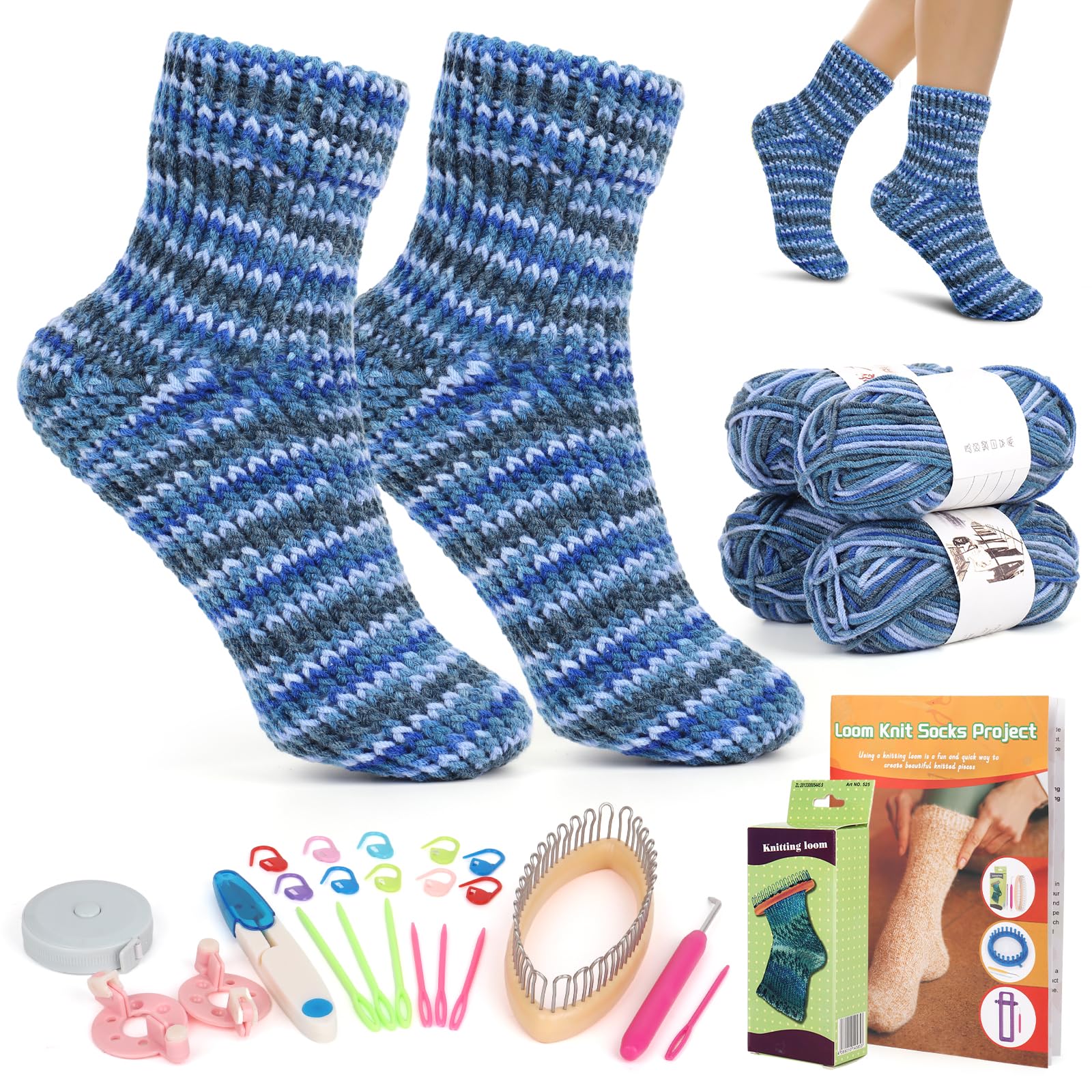 Amazon.com: Aeelike Loom Kit for Making Socks, Stocking Loom Kit for ...