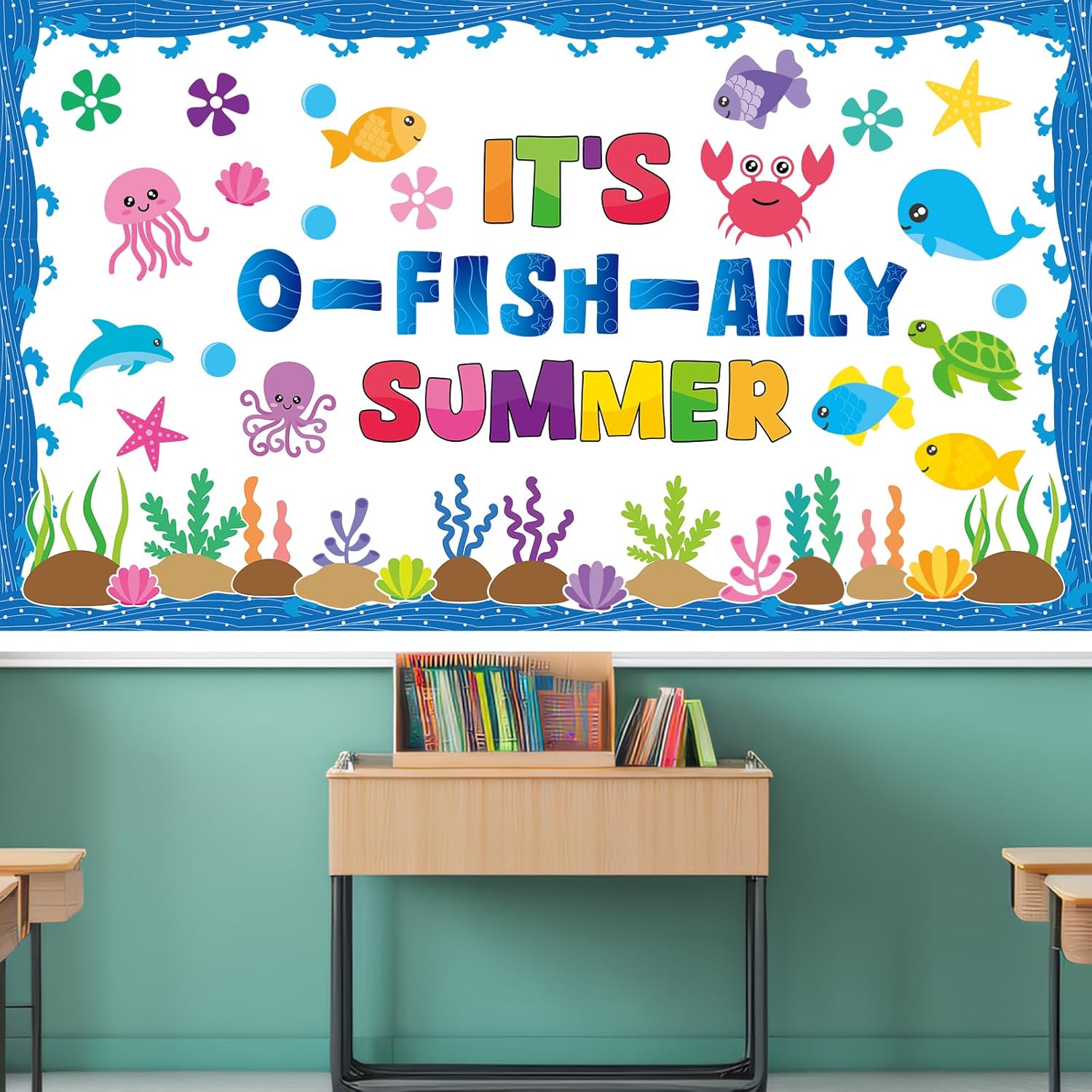 Amazon.com : Summer Ocean Bulletin Board Set for Classroom Decorations ...