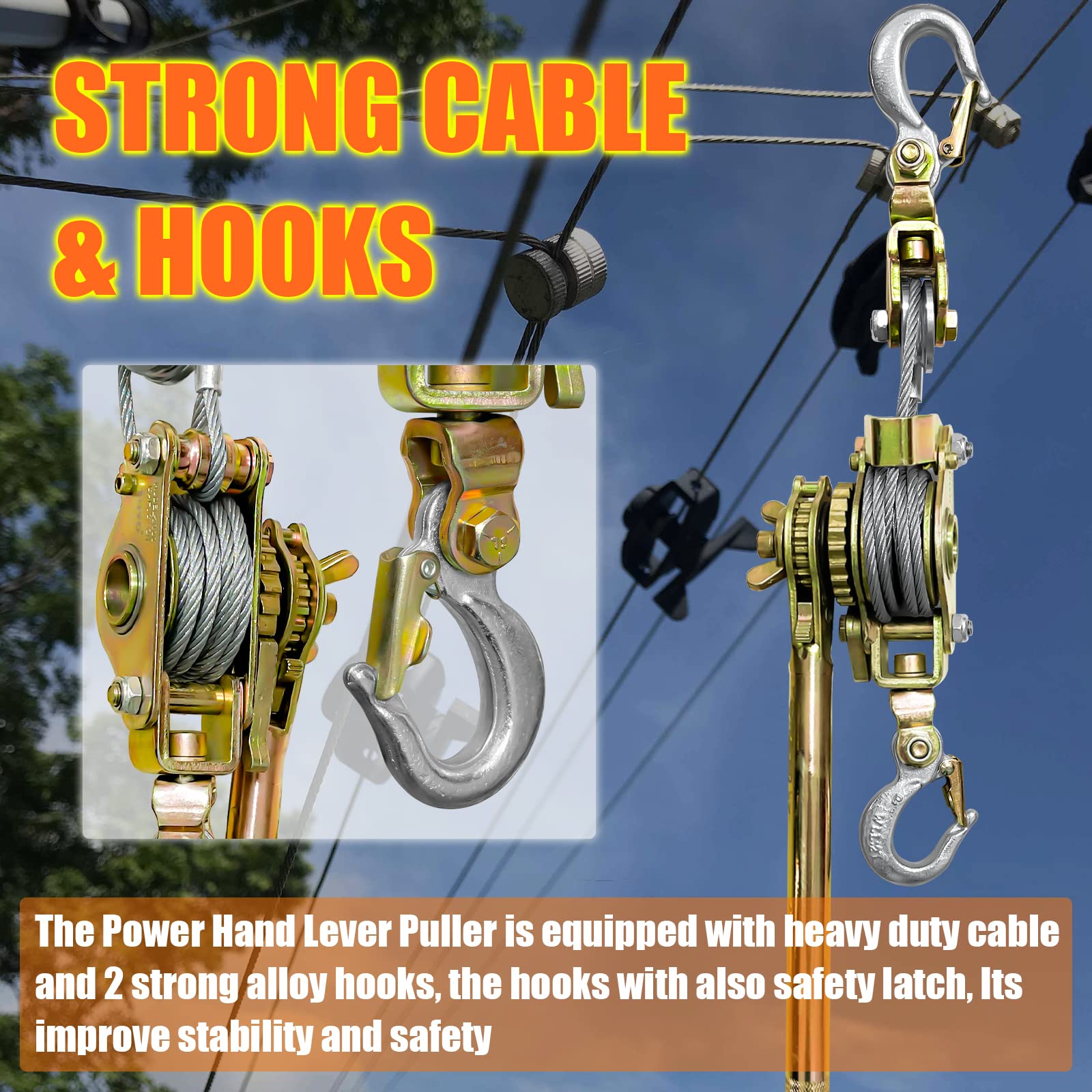 Snapklik.com : Come Along 4400LB Winch 2 Ton Heavy Duty Hand Cable ...