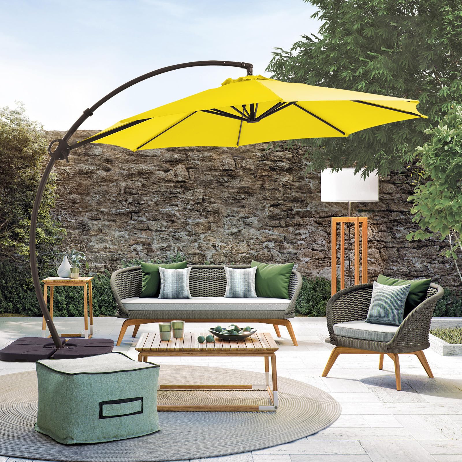 Snapklik.com : JEAREY 11FT Outdoor Patio Umbrella - Large Offset Curvy Cantilever Heavy Duty ...