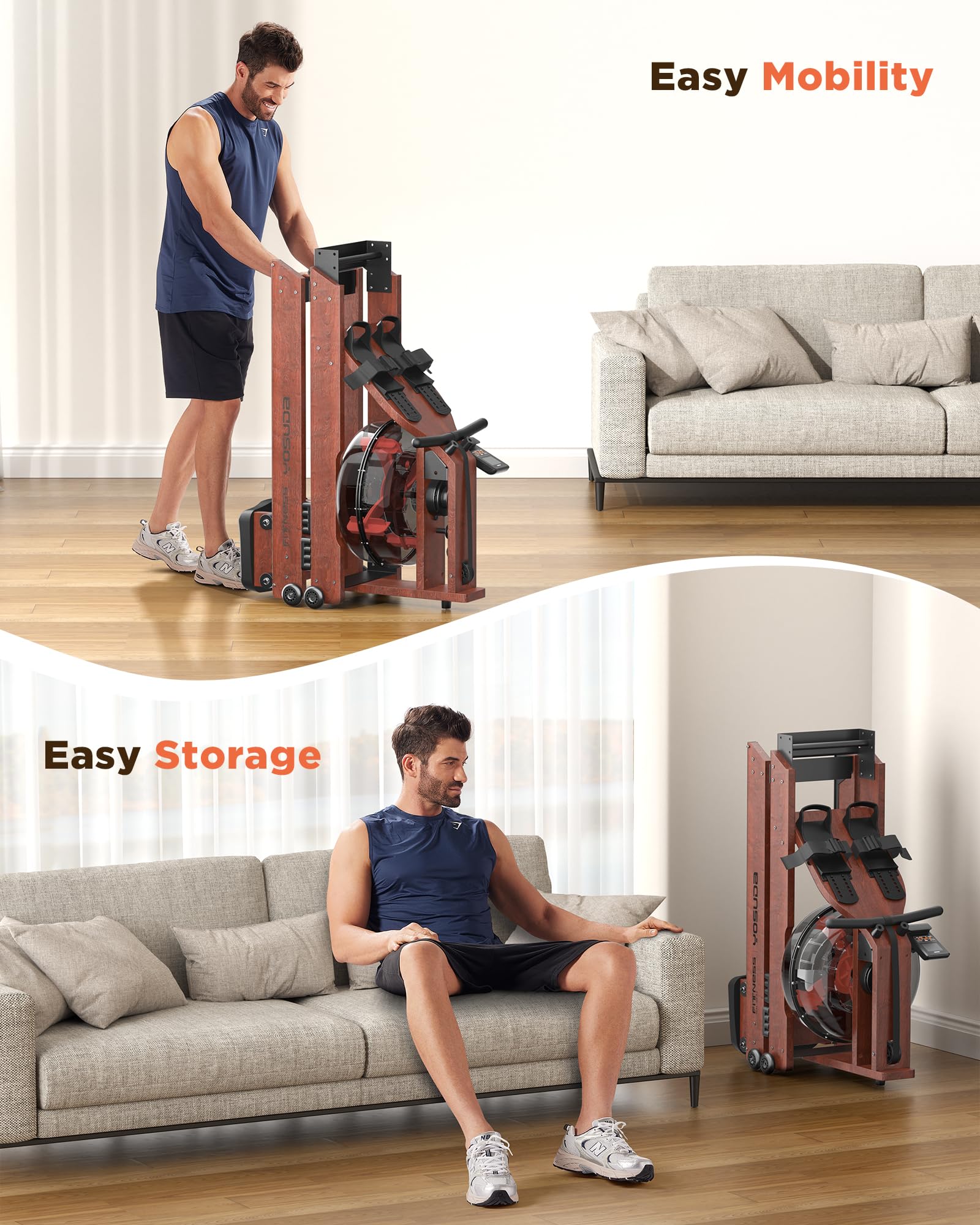 Snapklik.com : YOSUDA Water Rowing Machines For Home Use 400LBS Weight ...