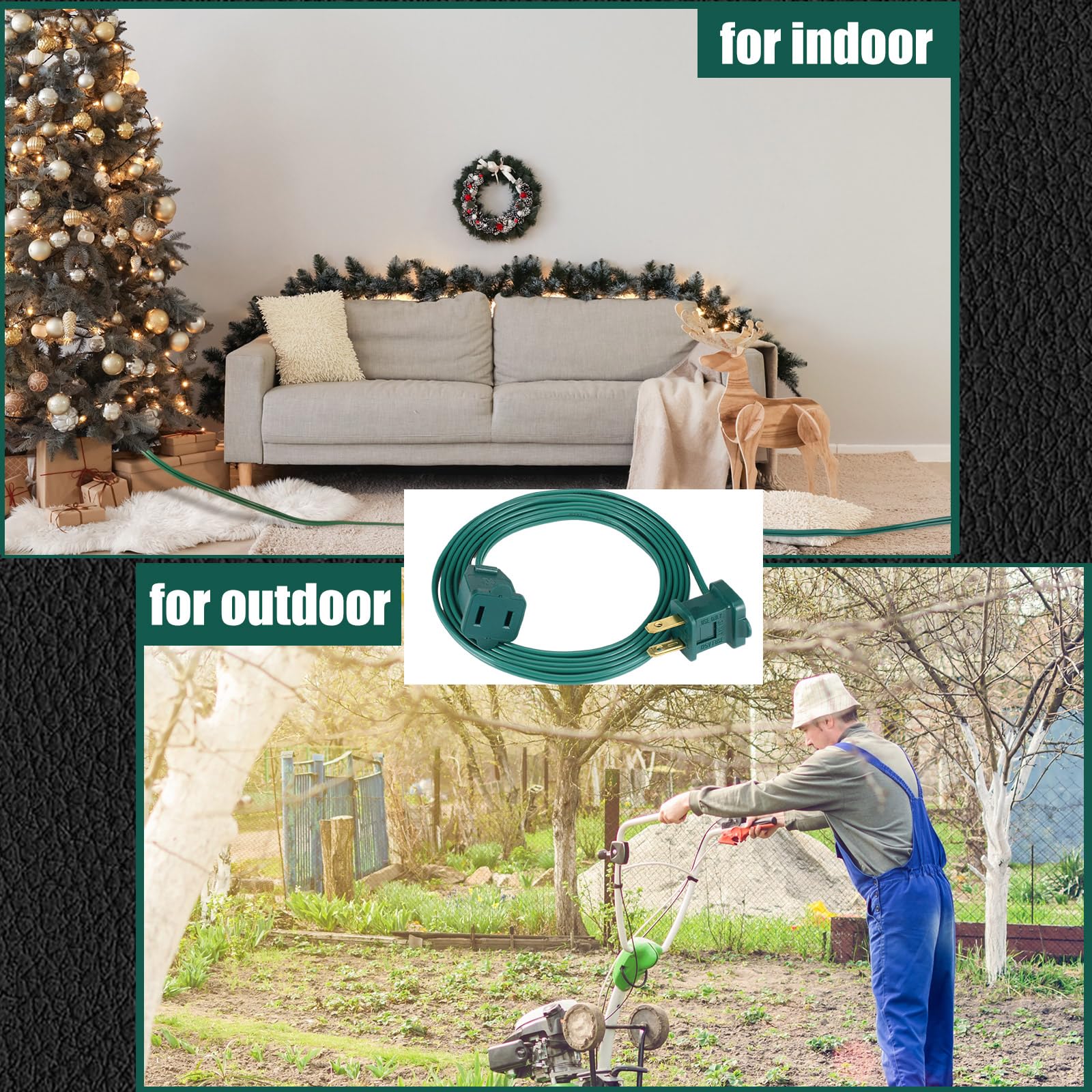 Snapklik.com : Kanayu Christmas Extension Cord Indoor Outdoor 2 Prong ...