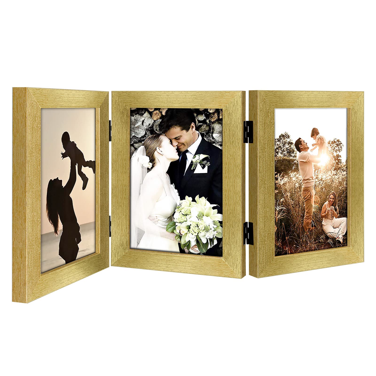 Snapklik.com : Golden State Art, 5x7 Three Picture Frame Trifold Hinged ...