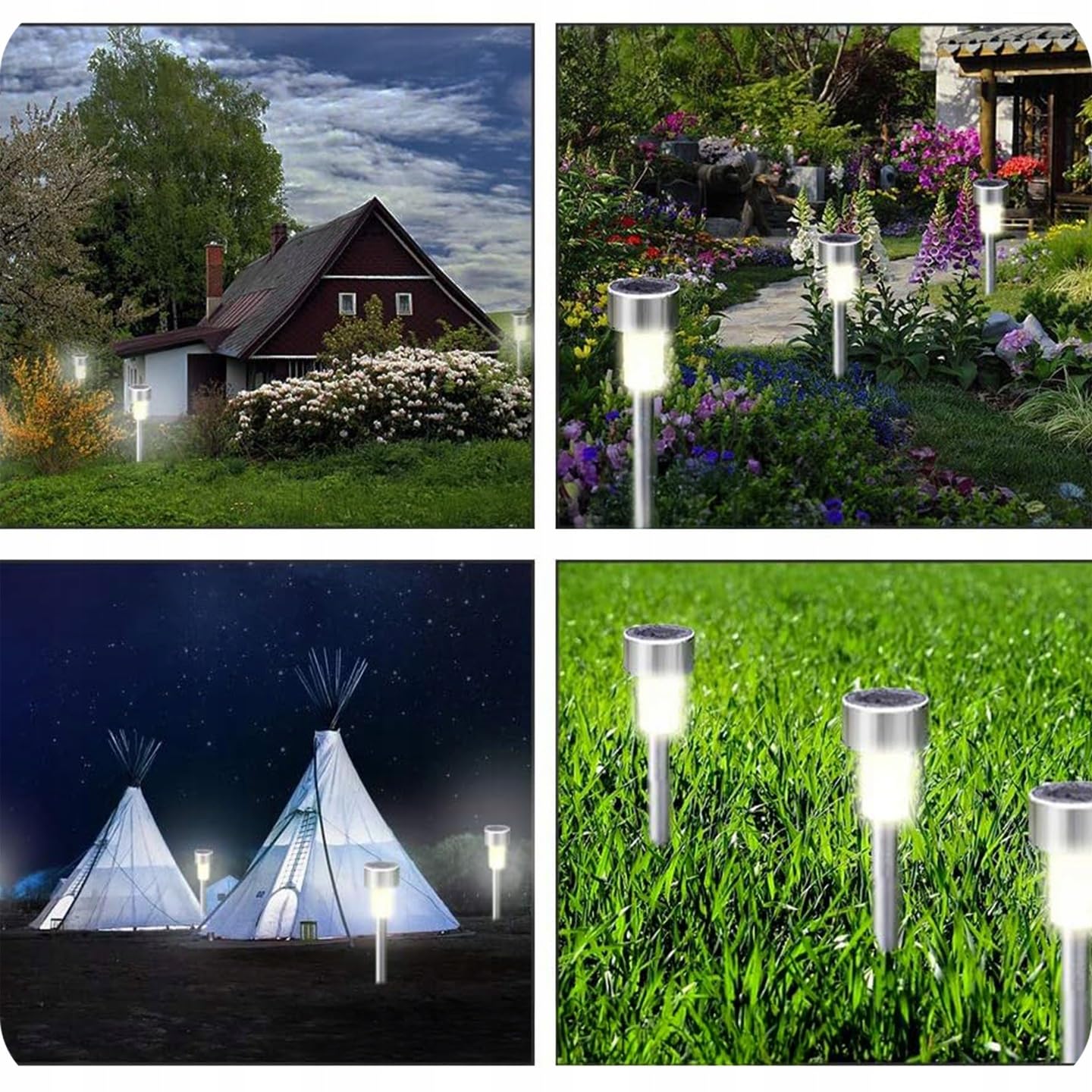 LED Solarleuchten für Garten, 6 Stück Warmweiß Farben wasserdichte ...
