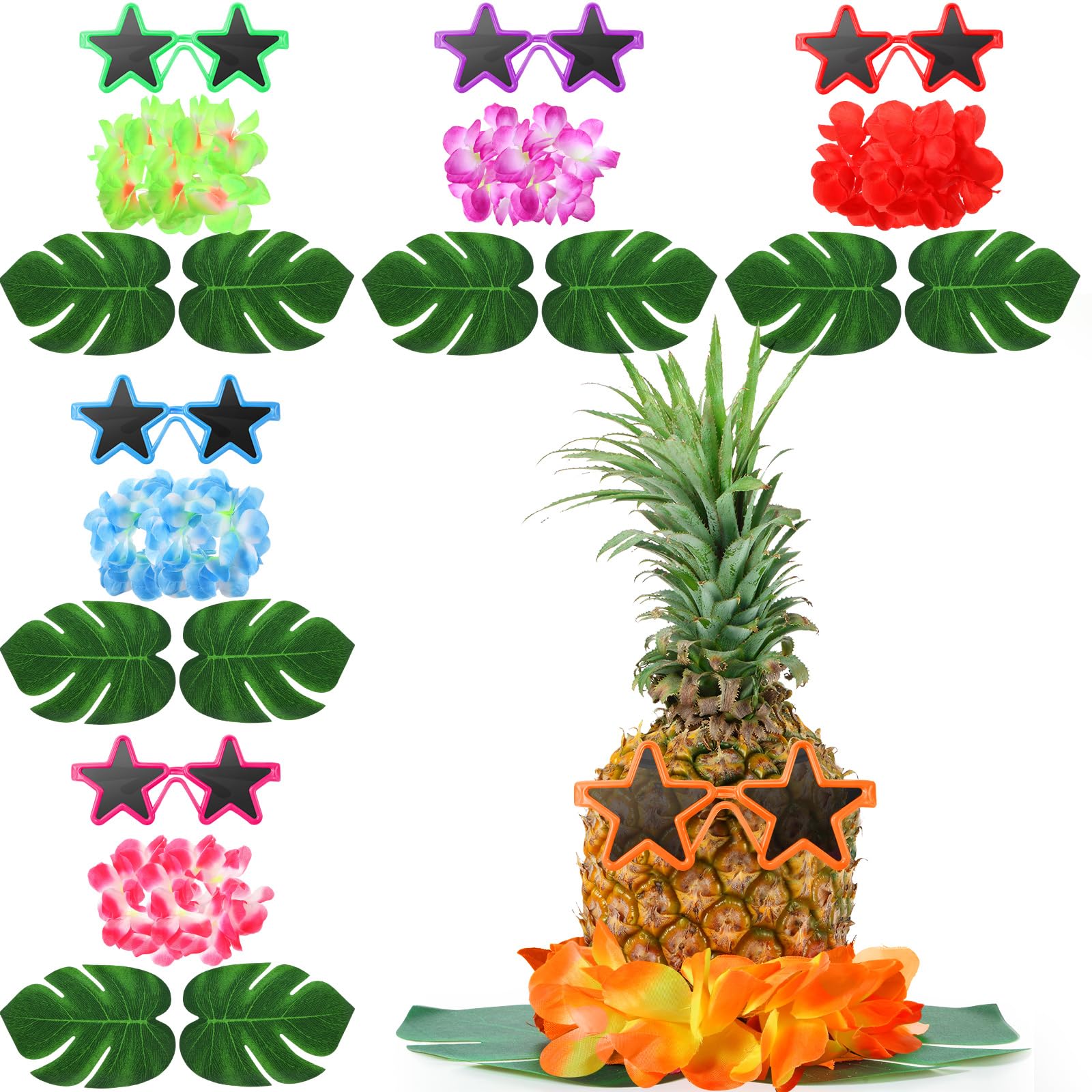 Amazon.com: Rotatingpals 6 Sets Hawaiian Luau Aloha Party Decorations ...