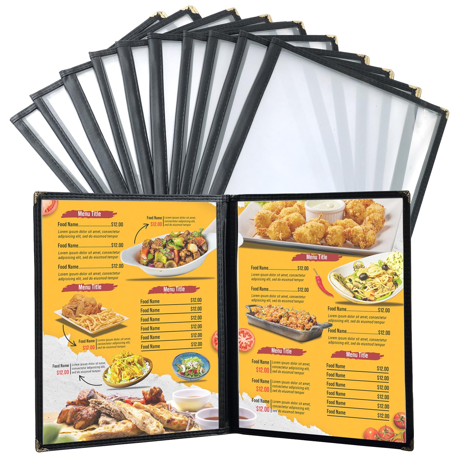 FLKQC Menu Covers 10PCS 8.5" x 11" | Transparent Restaurant Recipe Menu ...