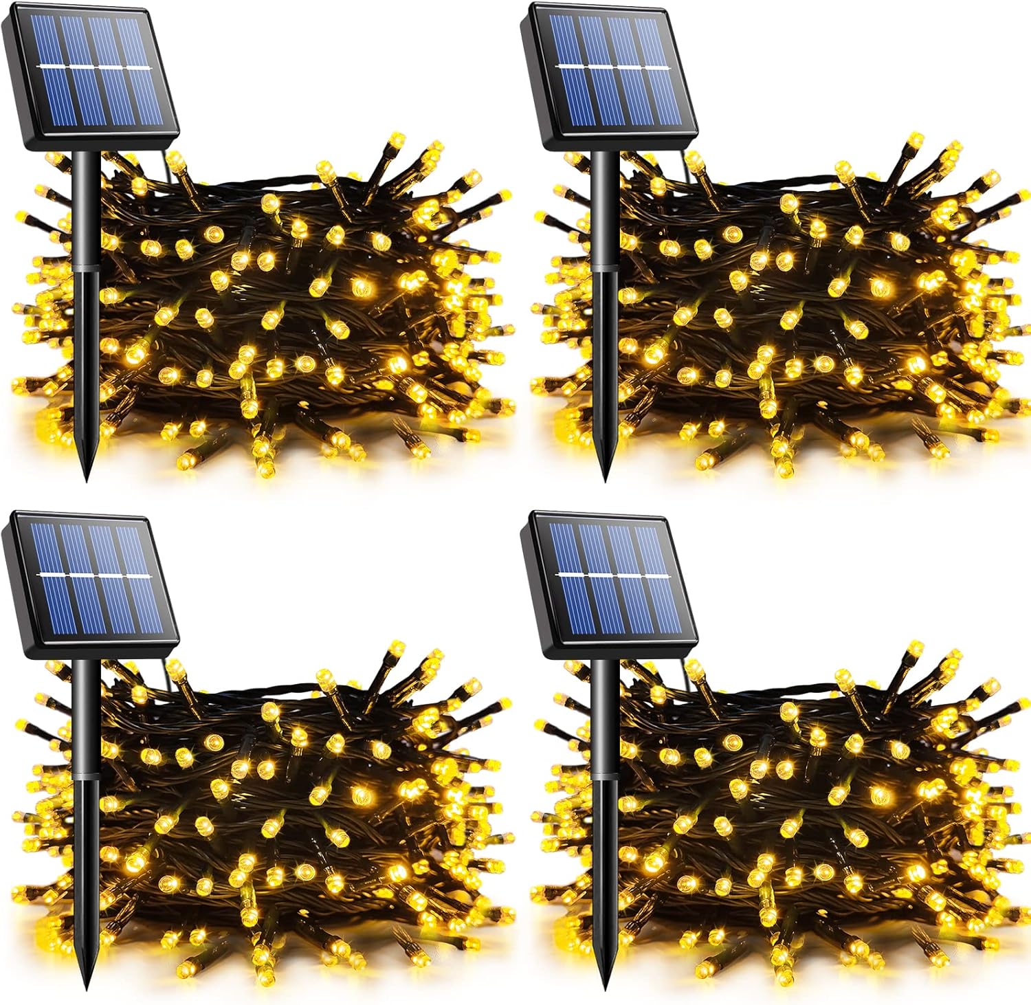 TIANG Solar String Lights, 4 Pack Total 400 LED Solar Outdoor Lights ...