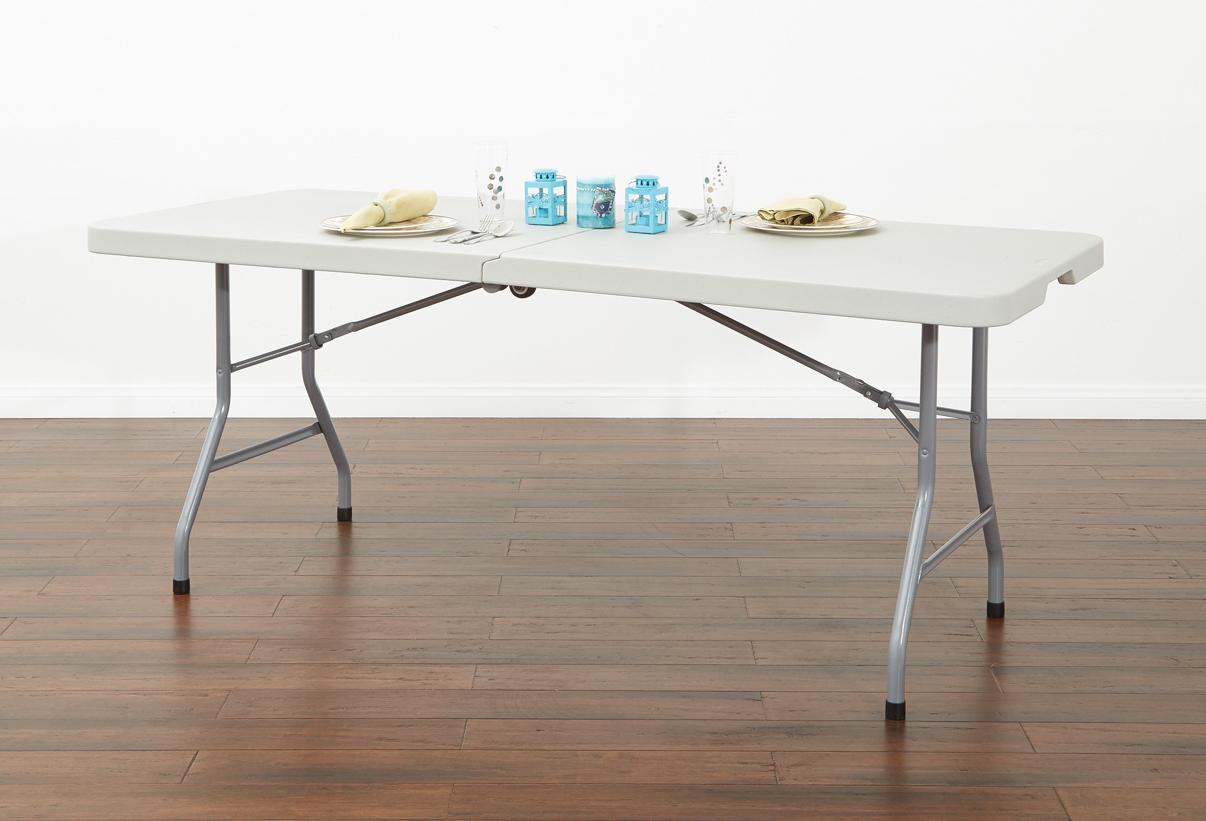 5 Foot Center Folding Table Cosco, 6ft. Fold In Half Portable Banquet
