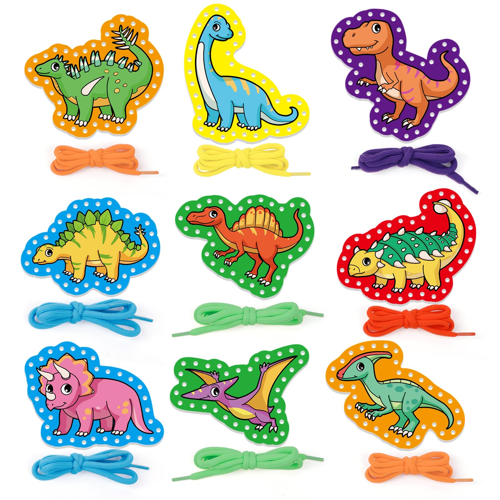 Snapklik.com : Dinosaur Lacing Cards,Sewing Kit For Toddlers, Fine ...