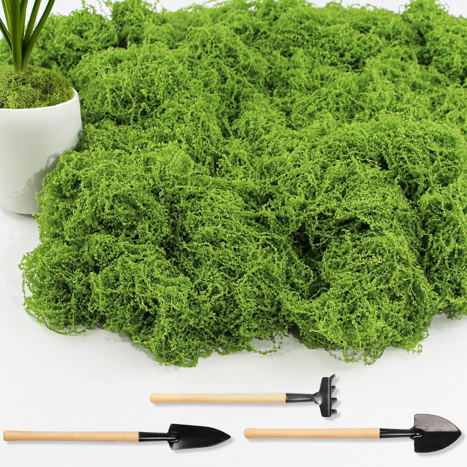 Annyswit Artificial Moss 150g with Gardening Tools Set of 3, Light ...