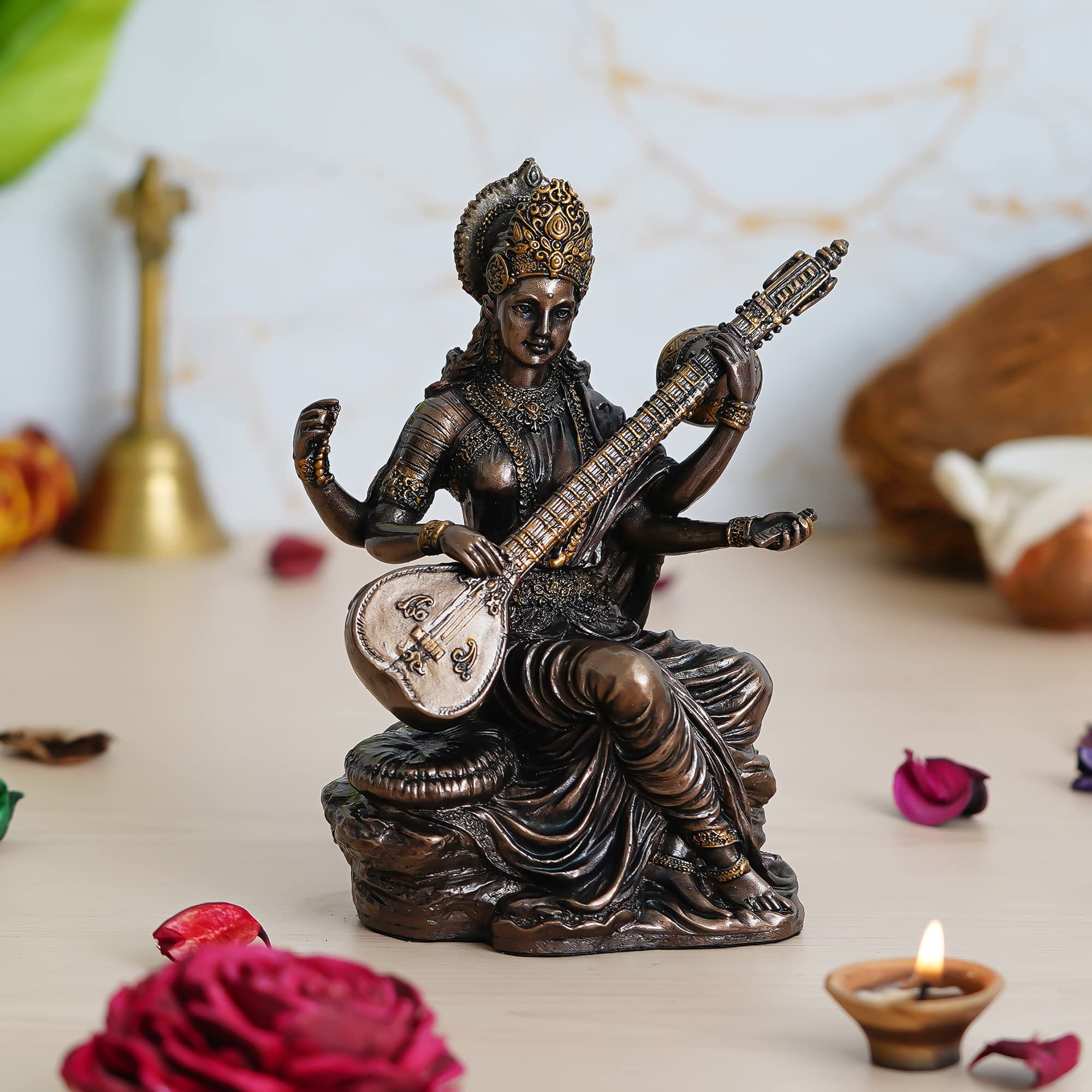 Buy Goddess Saraswati maa Idol Goddess Sarasvati Murti Figurine Devi ...