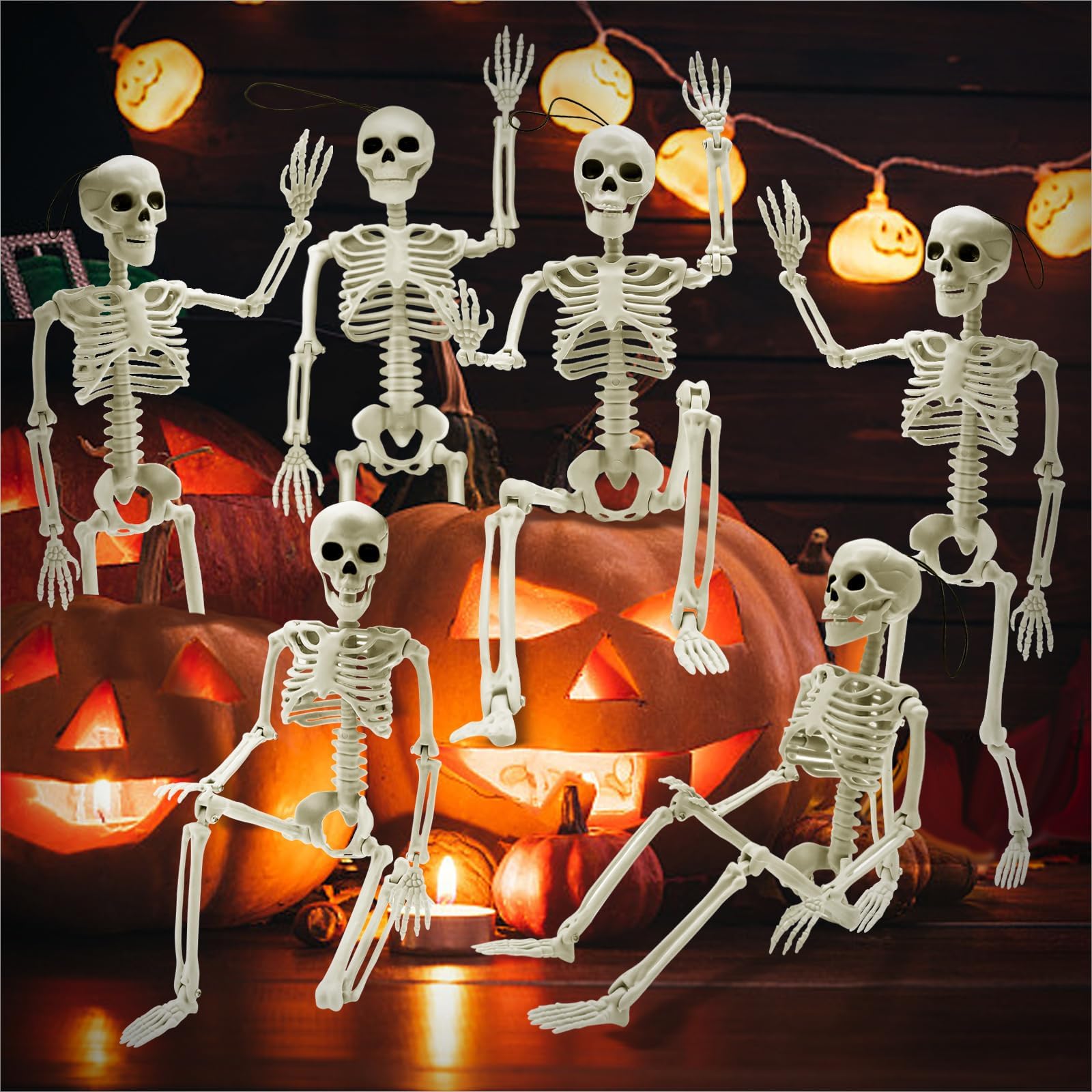 Amazon.com: HOLILURE 6 Pack Halloween Skeleton Decoration, 16" Small ...