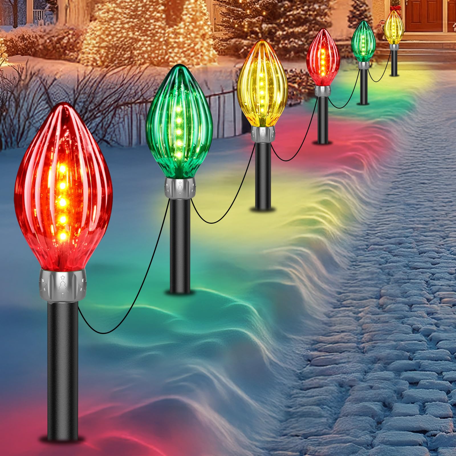 Amazon.com : 6 Pack Jumbo C9 Christmas Lights Outdoor, 22 Feet Extra ...