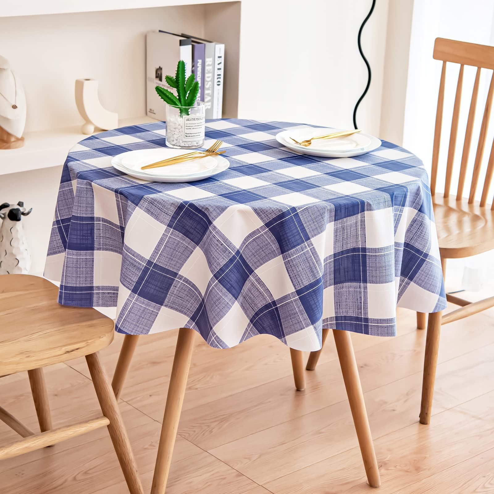 Home Direct Round Oilcloth PVC Wipe Clean Tablecloth Table Cover 140cm ...