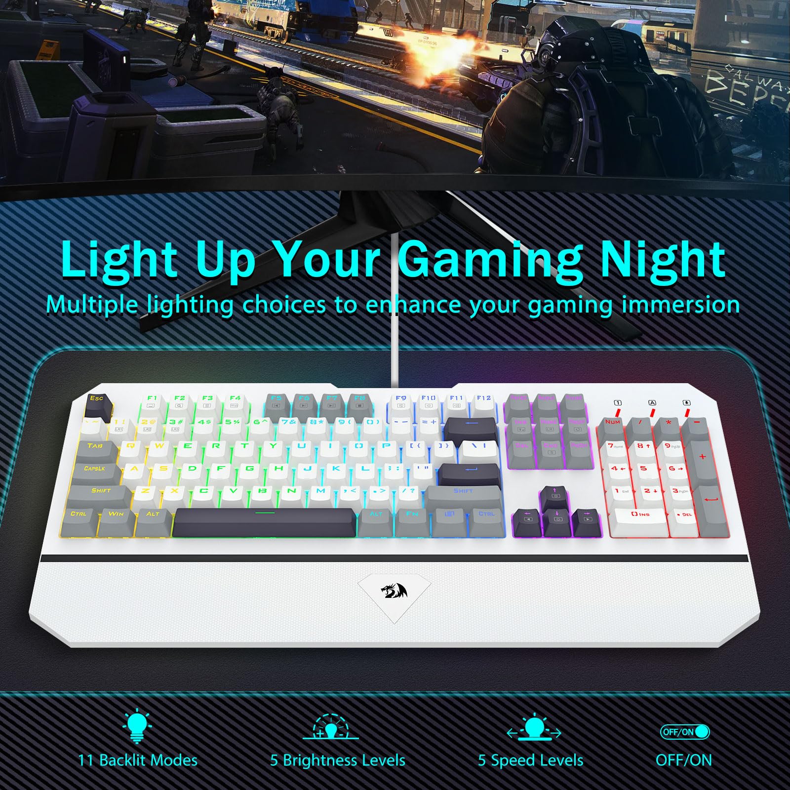 Snapklik.com : K558 Mechanical Gaming Keyboard Wired, Light Up Backlit ...