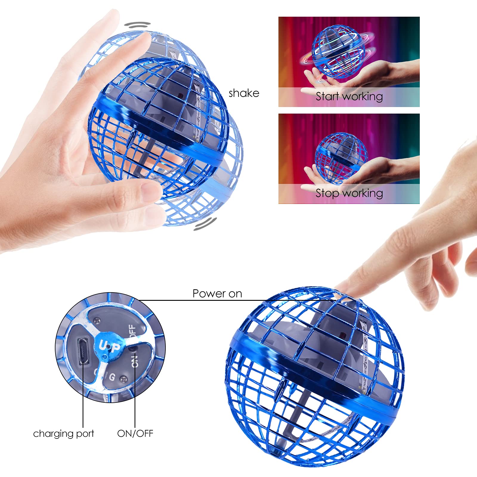 2021 Upgraded Flying Orb, Flying Ball Toys, Howcode Globe Shape Magic ...