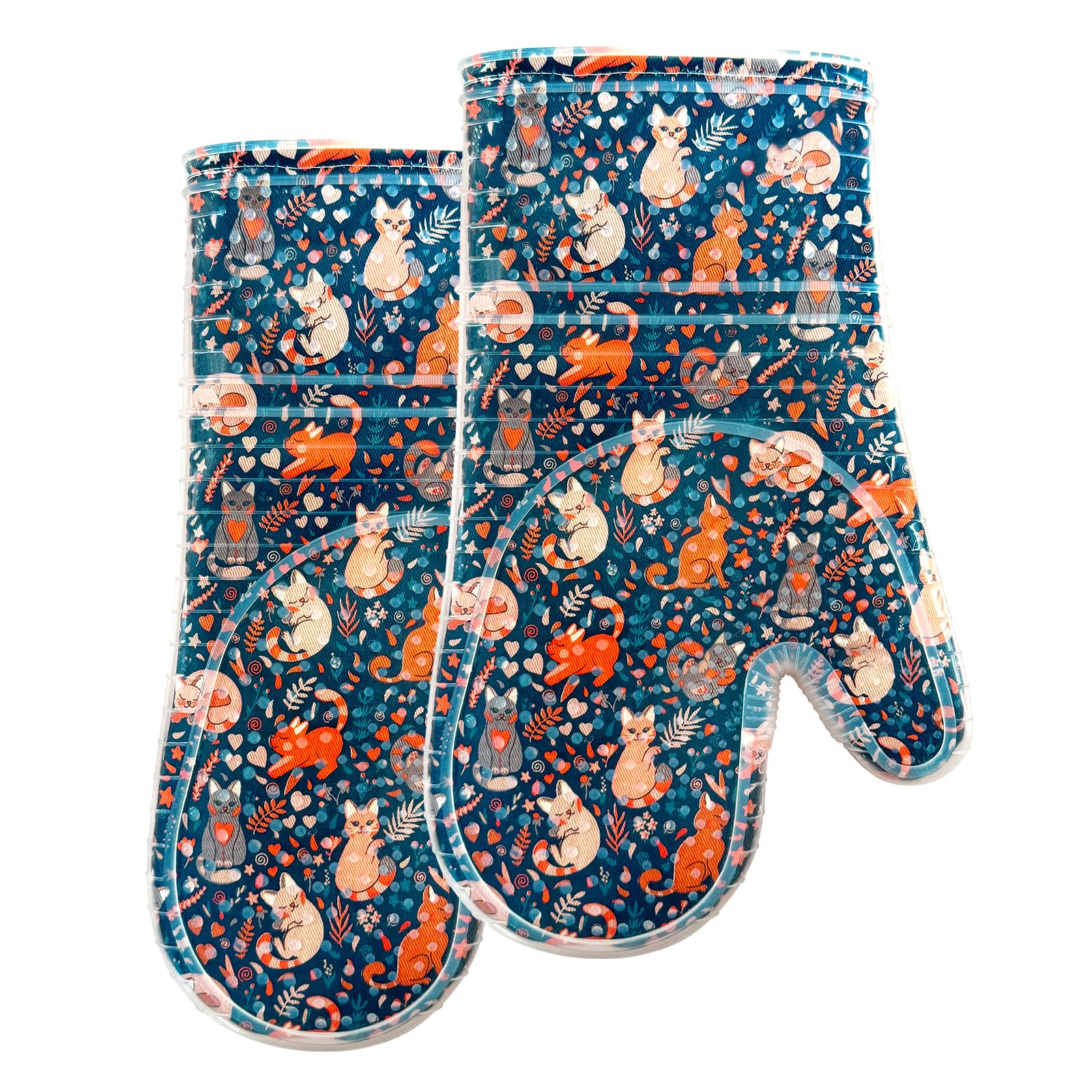 Amazon.com: Oven Mitts Set of 2 with Transparent Clear Silicone Shell ...