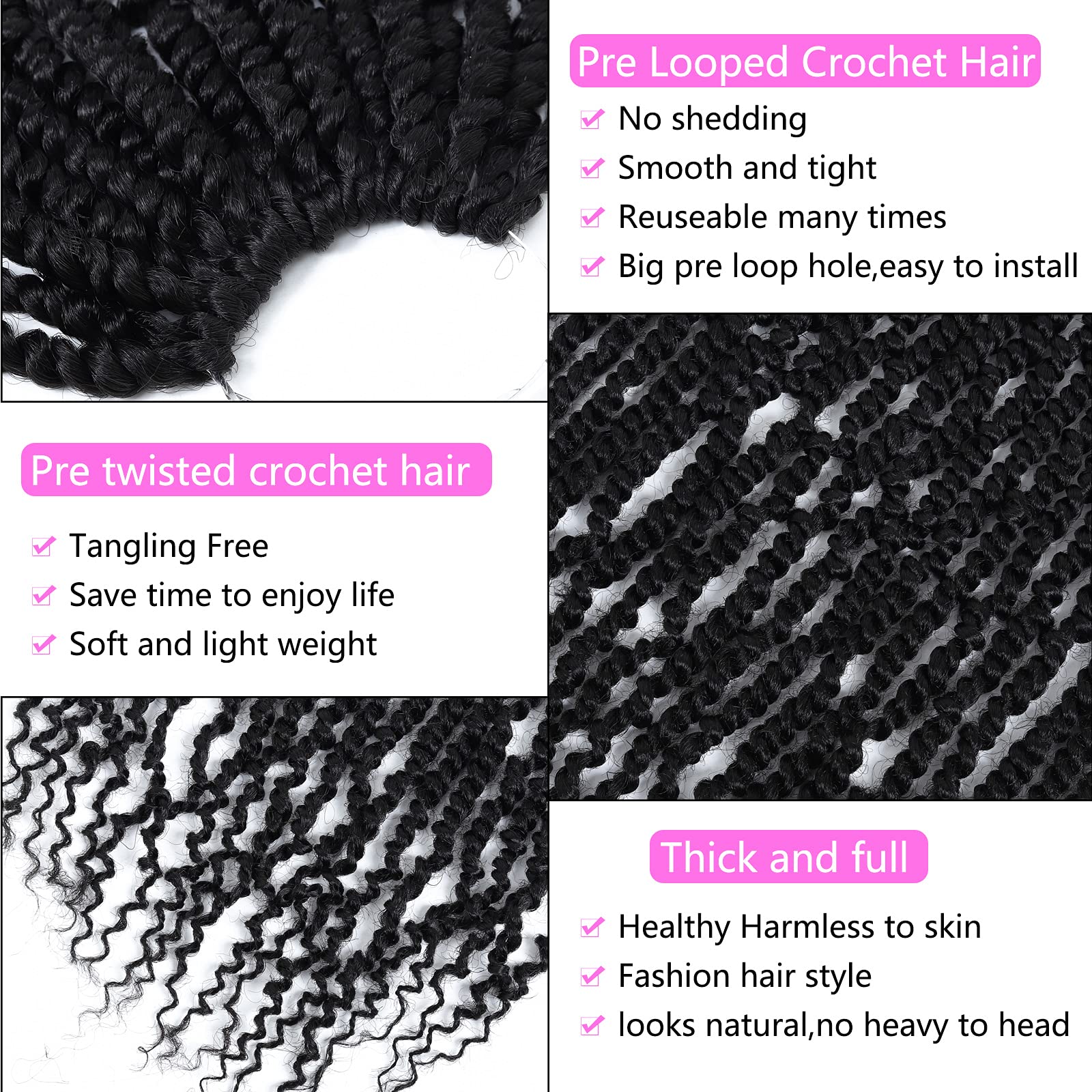 Buy Passion Twist Crochet Hair 6 Packs 18 Inch Pretwisted Pre Looped 0113