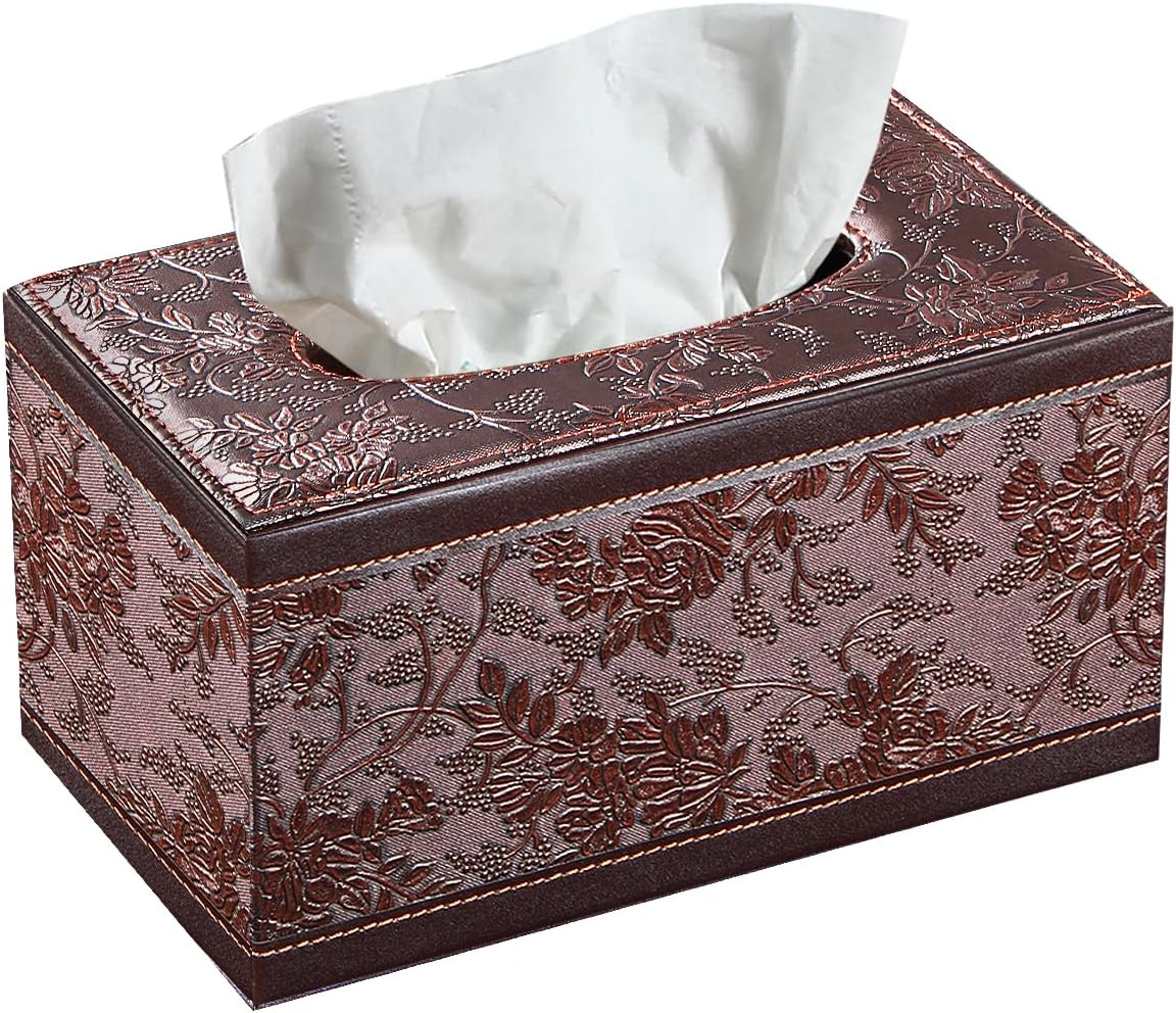 Tissue Box Cover Rectangular, Compatible with Kleenex Box Covers, PU ...
