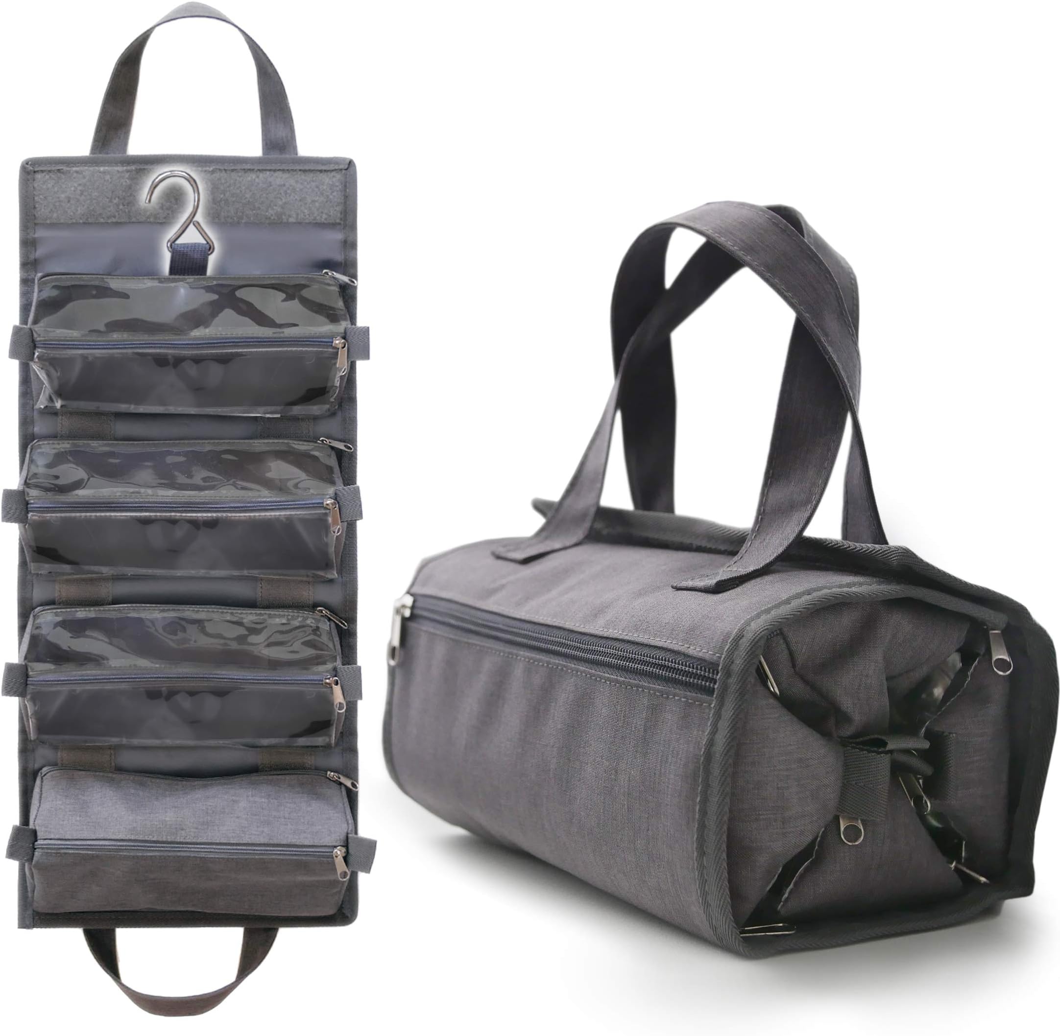 Amazon.com: BrigHaus Roll Up Hanging Toiletry Travel Bag for Women ...