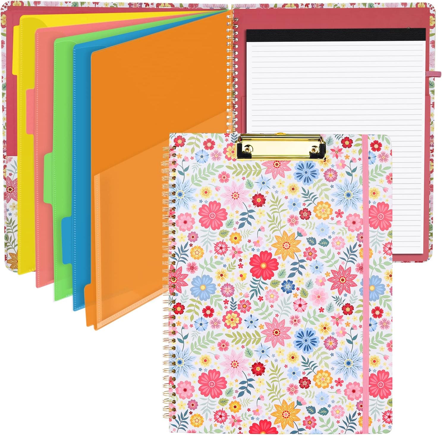 Amazon.com : SUNEE Spiral Clipboard Folio with Notepad and Pocket, 5 ...
