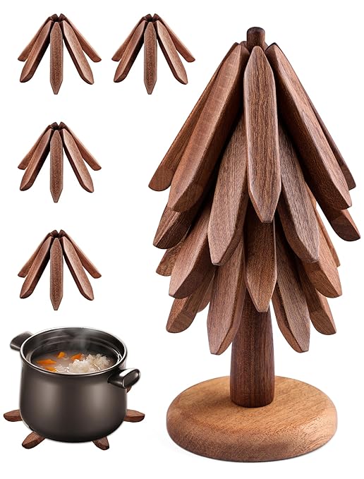 Amazon.com: Wooden Trivets for Hot Dishes, gliship Wooden Tree Trivet ...