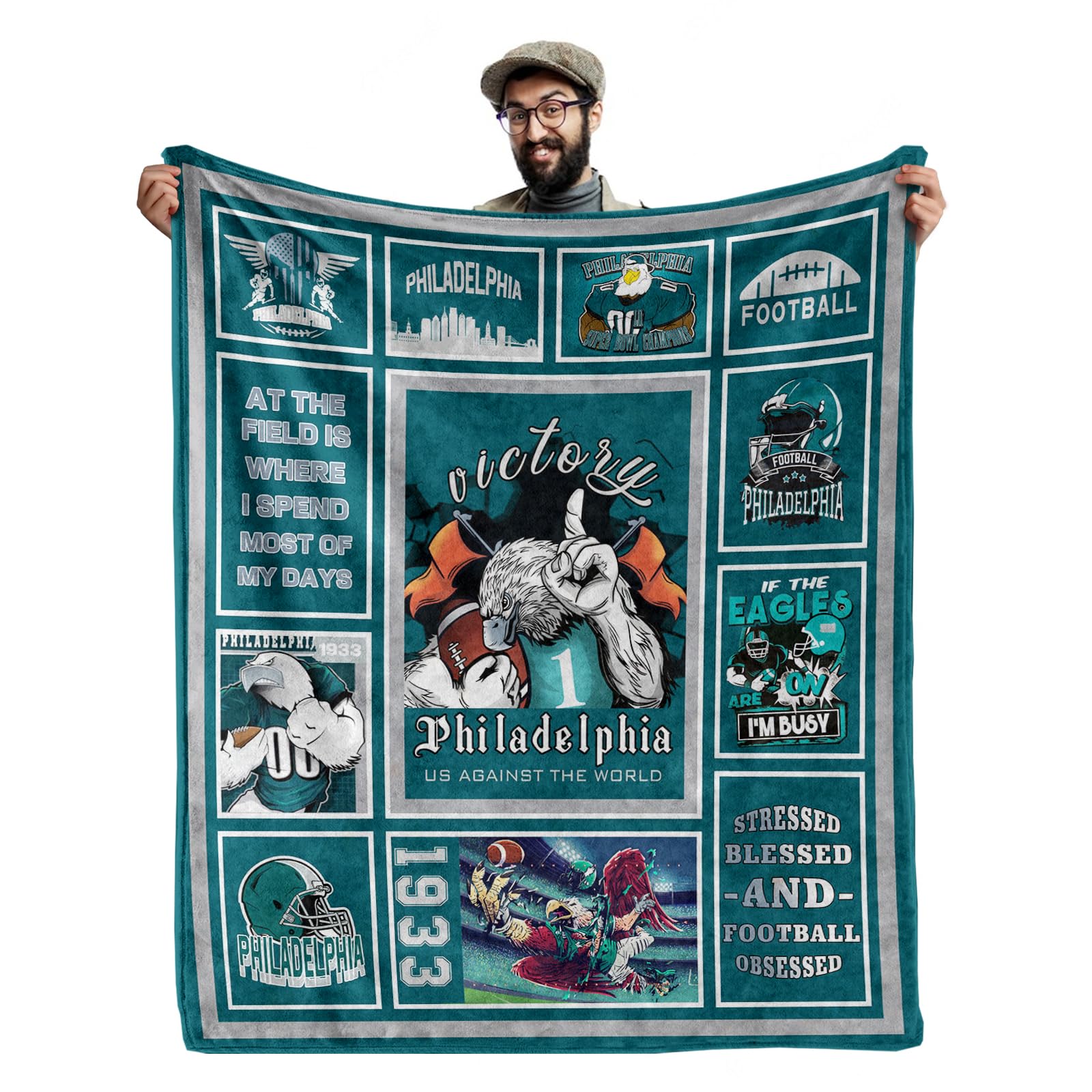 Amazon.com: CusFuk Philadelphia Football Fans Plush Throw Sherpa Throw ...