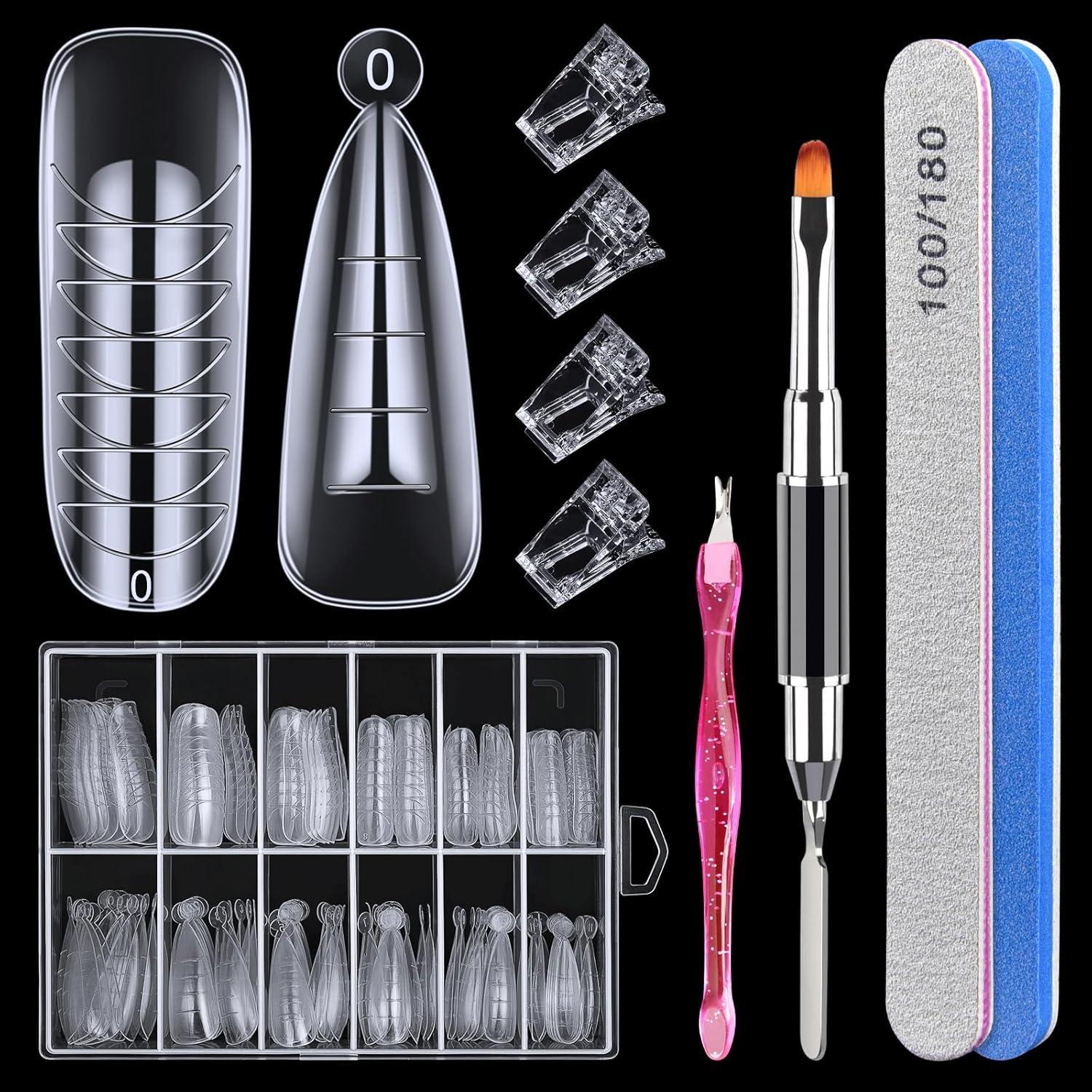 Amazon.com: 144 Pcs Nail Forms, MORGLES 2 Sizes Poly Extension Gel Dual ...