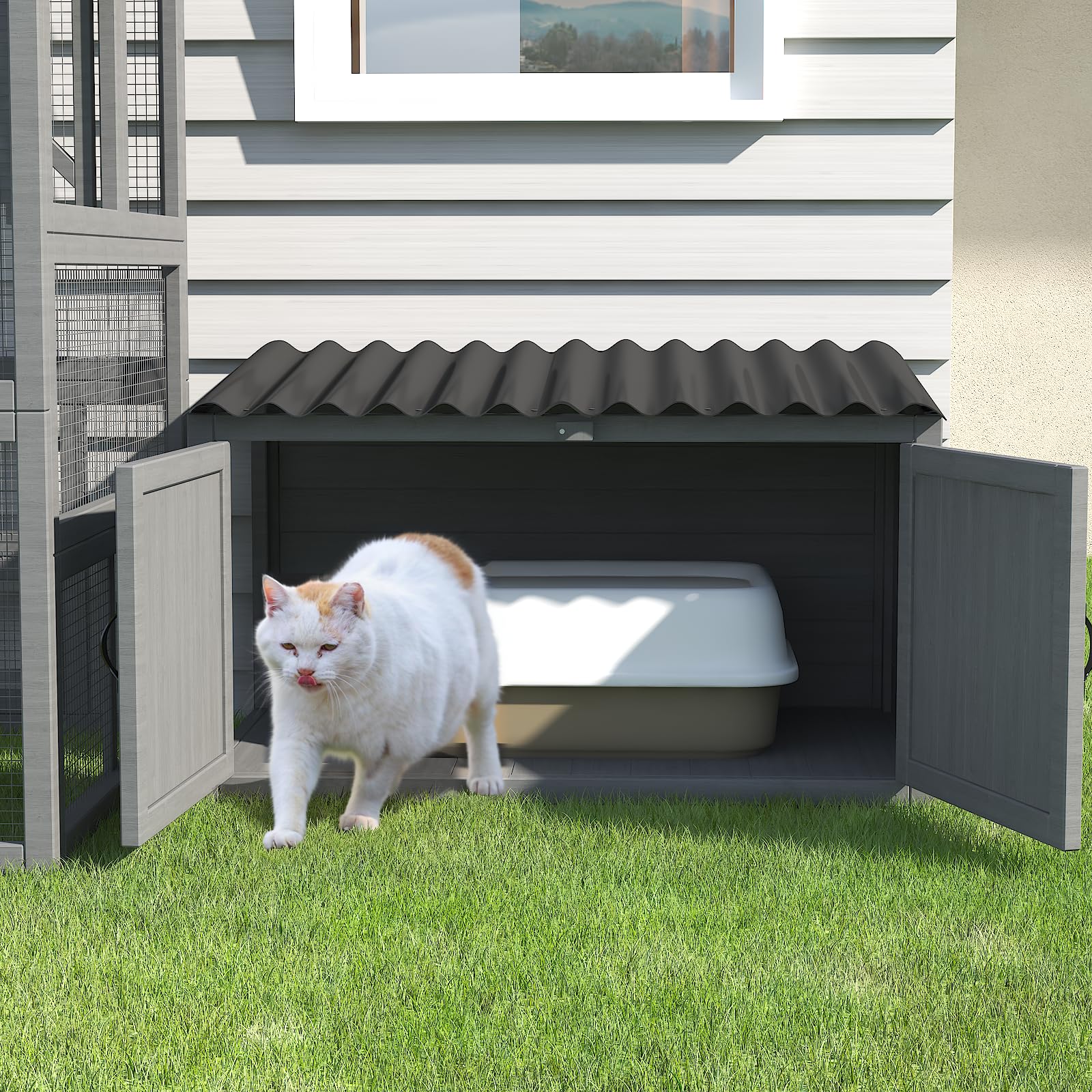 Amazon.com : TIMHAKA Outdoor Litter Box Enclosure Waterproof, Large ...