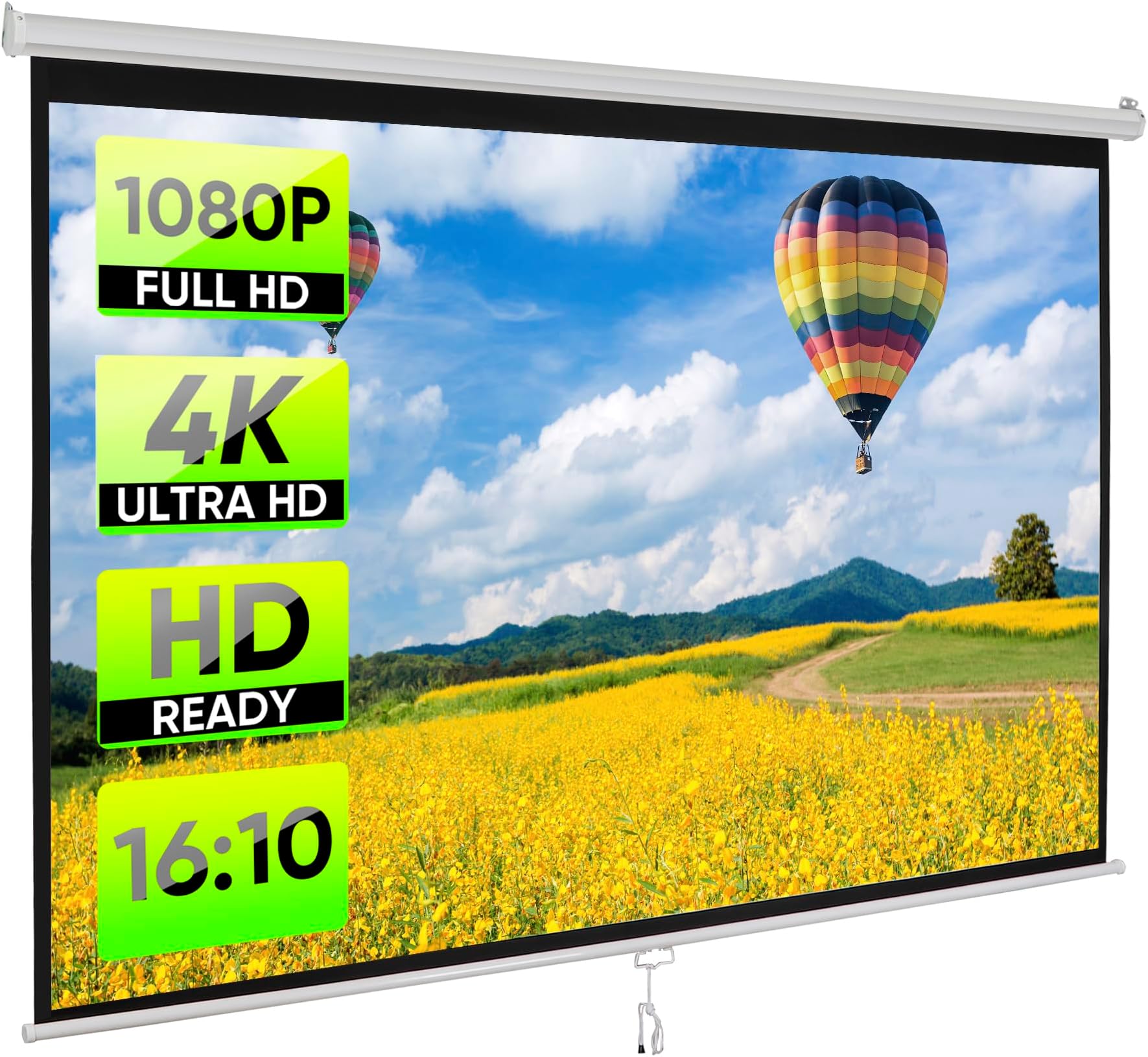 Amazon.com: CENTURY-STAR 100 inch Projector Screen Pull Down, 3 Layers ...
